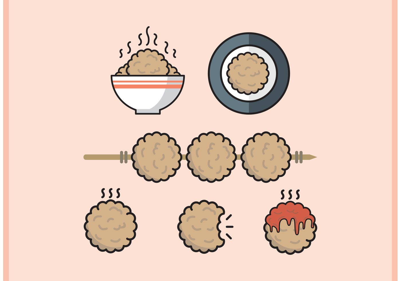 Meatball Minimal Flat Design Vector Free - Download Free Vector Art ... Meatball Minimal Flat Design Vector Free - Download Free Vector Art ...