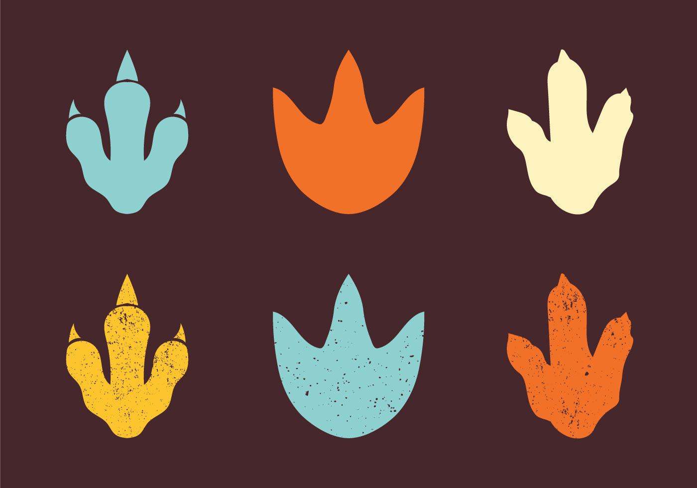 Free Dinosaur Footprint Vector Set Download Free Vector Art Stock 