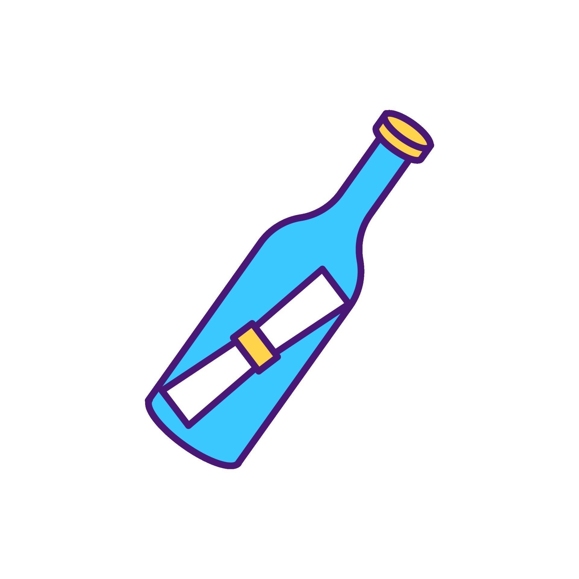 Bottle With Paper Hints Inside RGB Color Icon 2145962 Vector Art At