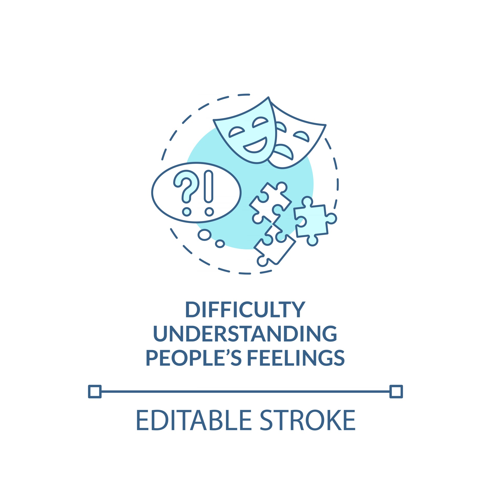 Difficulty Understanding People Feelings Concept Icon Autism Sign