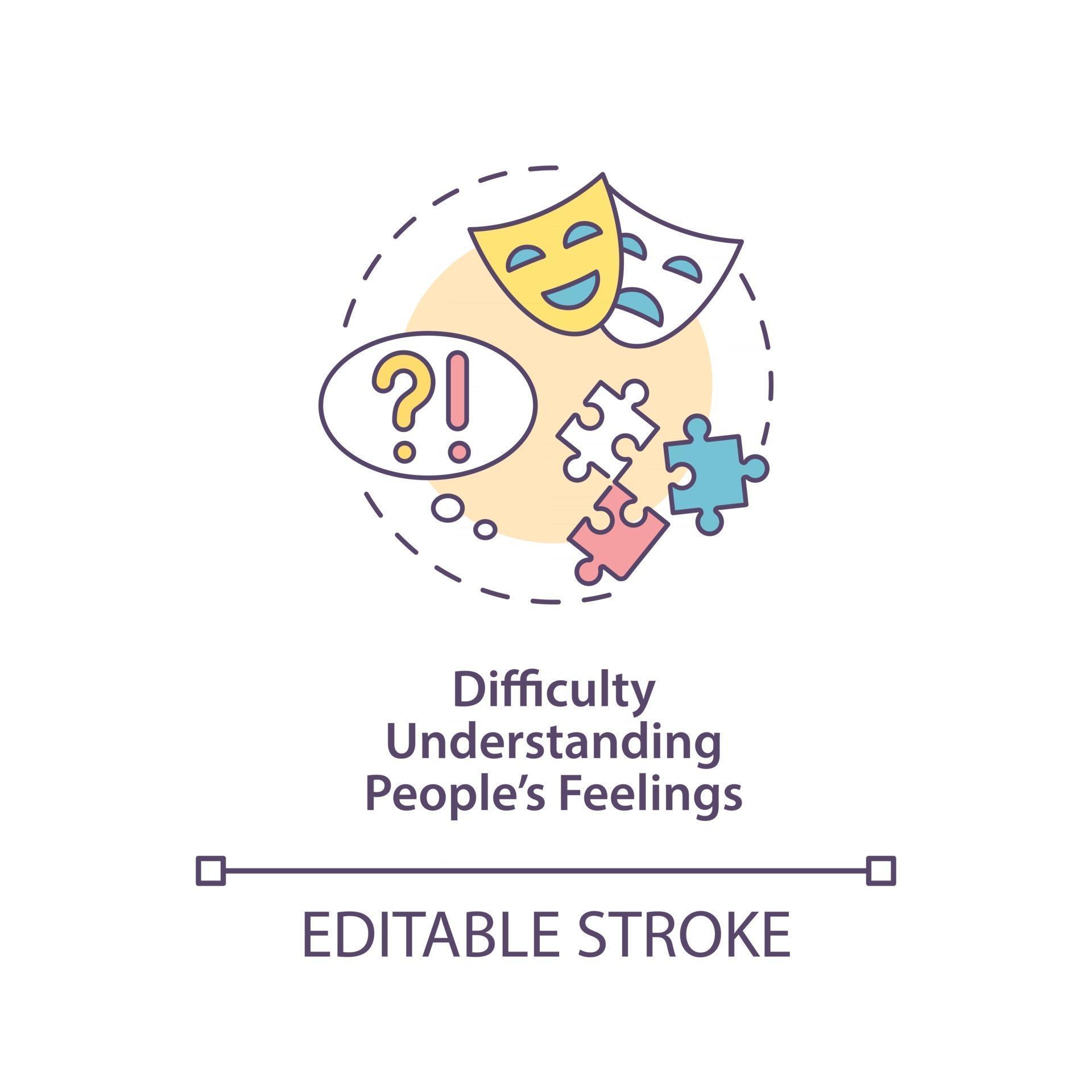 Difficulty Understanding People Feelings Concept Icon Autism Sign