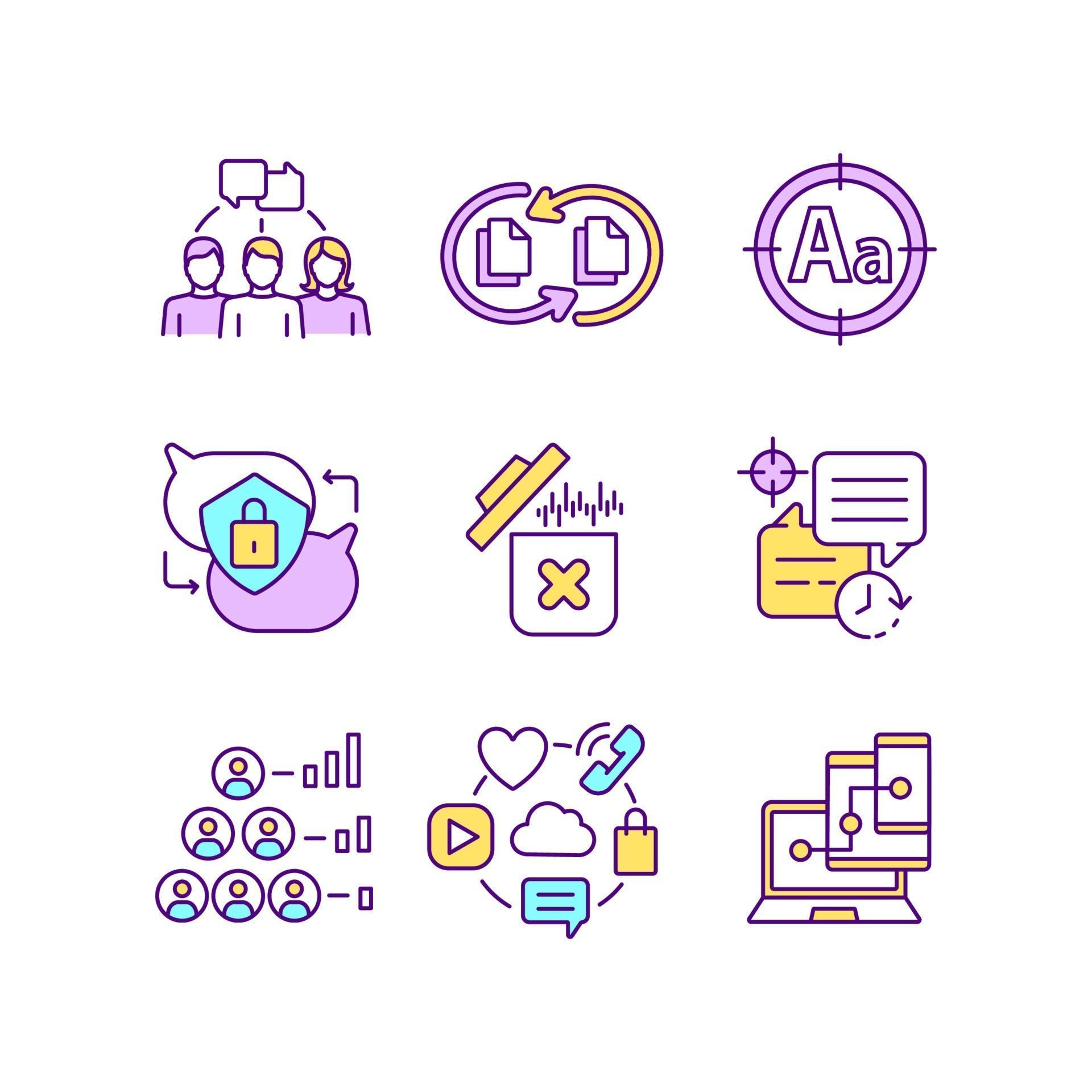 Messaging Software RGB Color Icons Set 3273123 Vector Art At Vecteezy