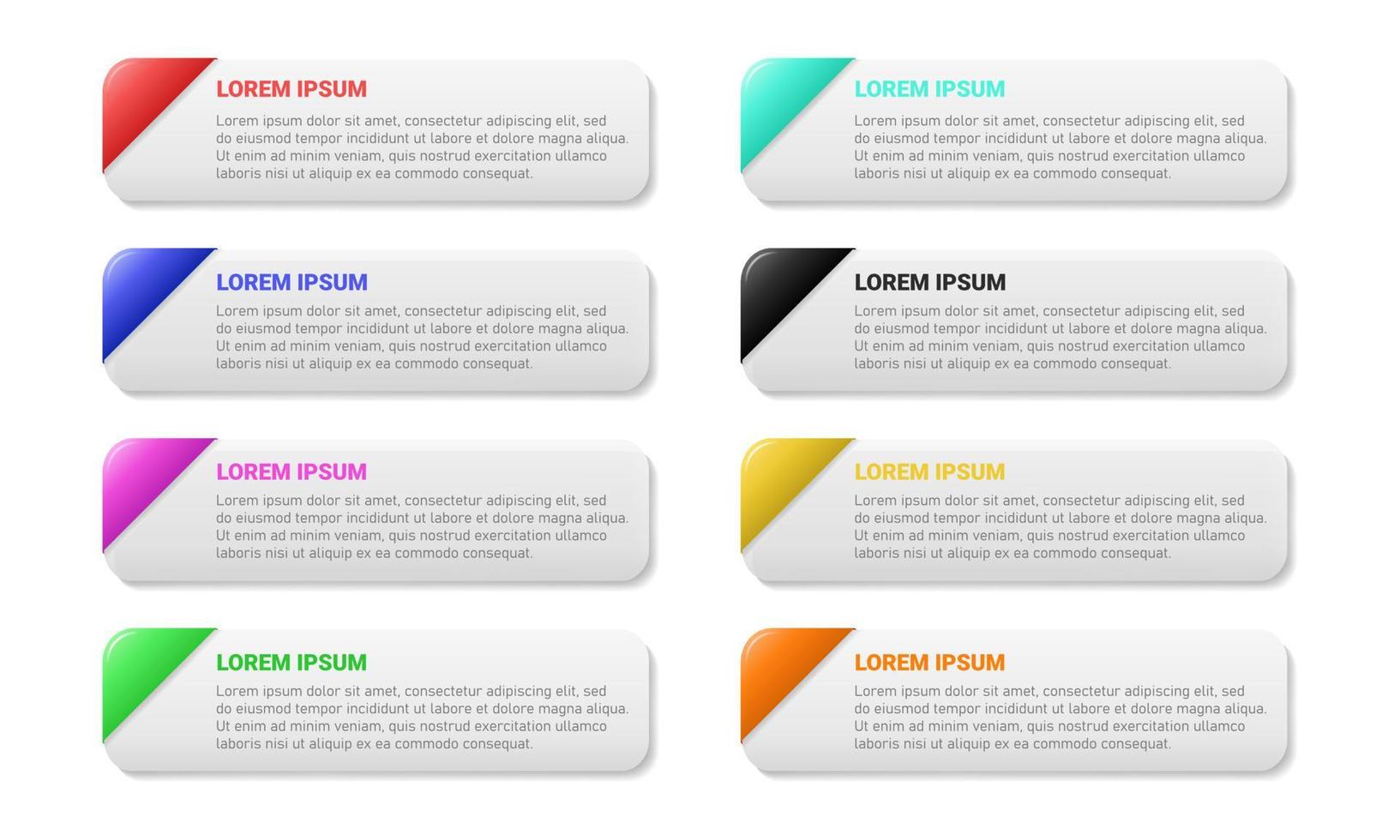 Rectangle Text Frame With Colorful Ribbon For Infographic Element