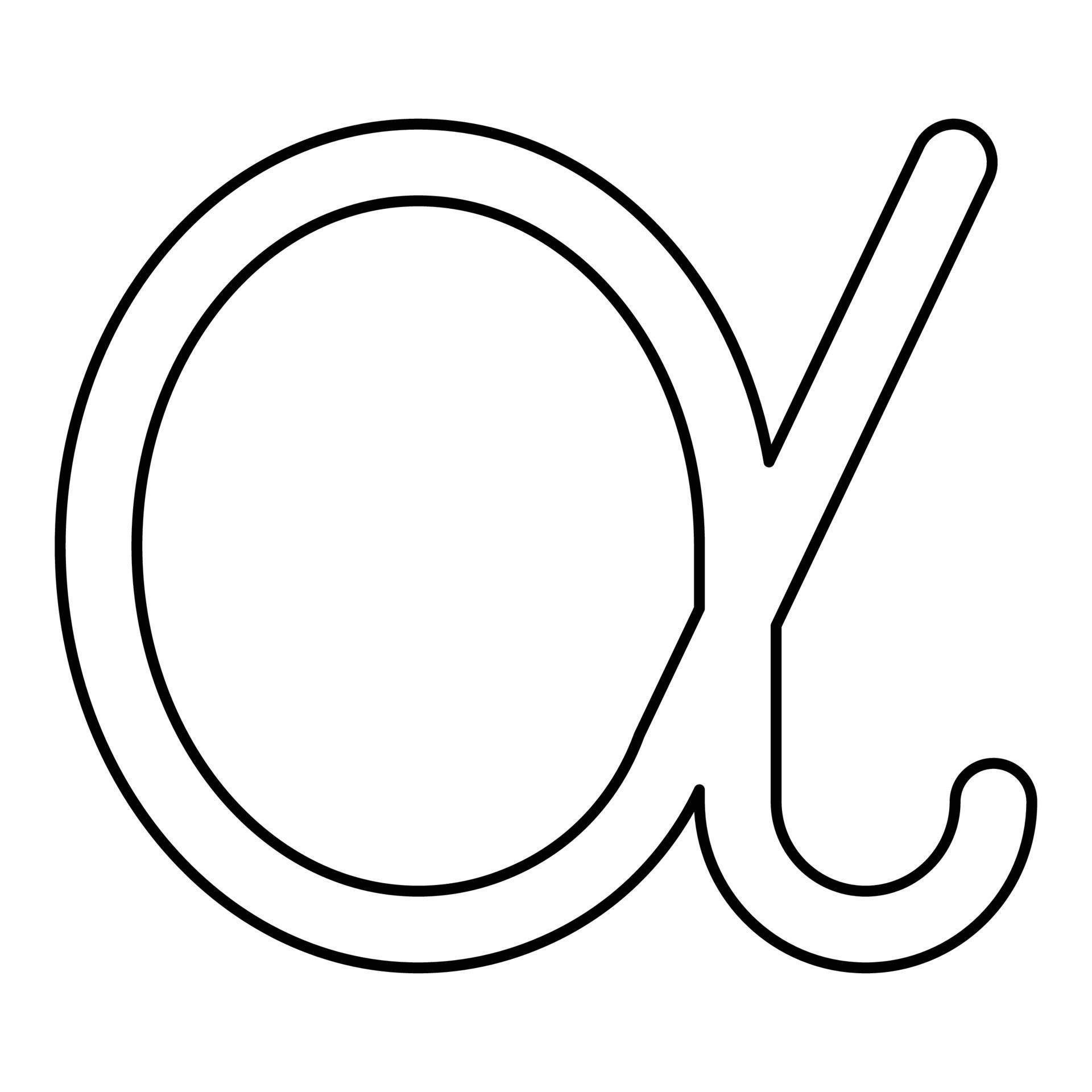 Alpha Greek Symbol Small Letter Lowercase Font Icon Outline Black Color