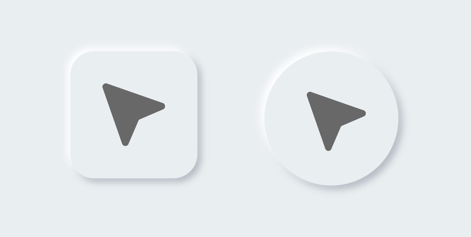 Computer Cursor Or Pointer Solid Icon In Neomorphic Design Style Arrow Pointer Icon For Apps Or