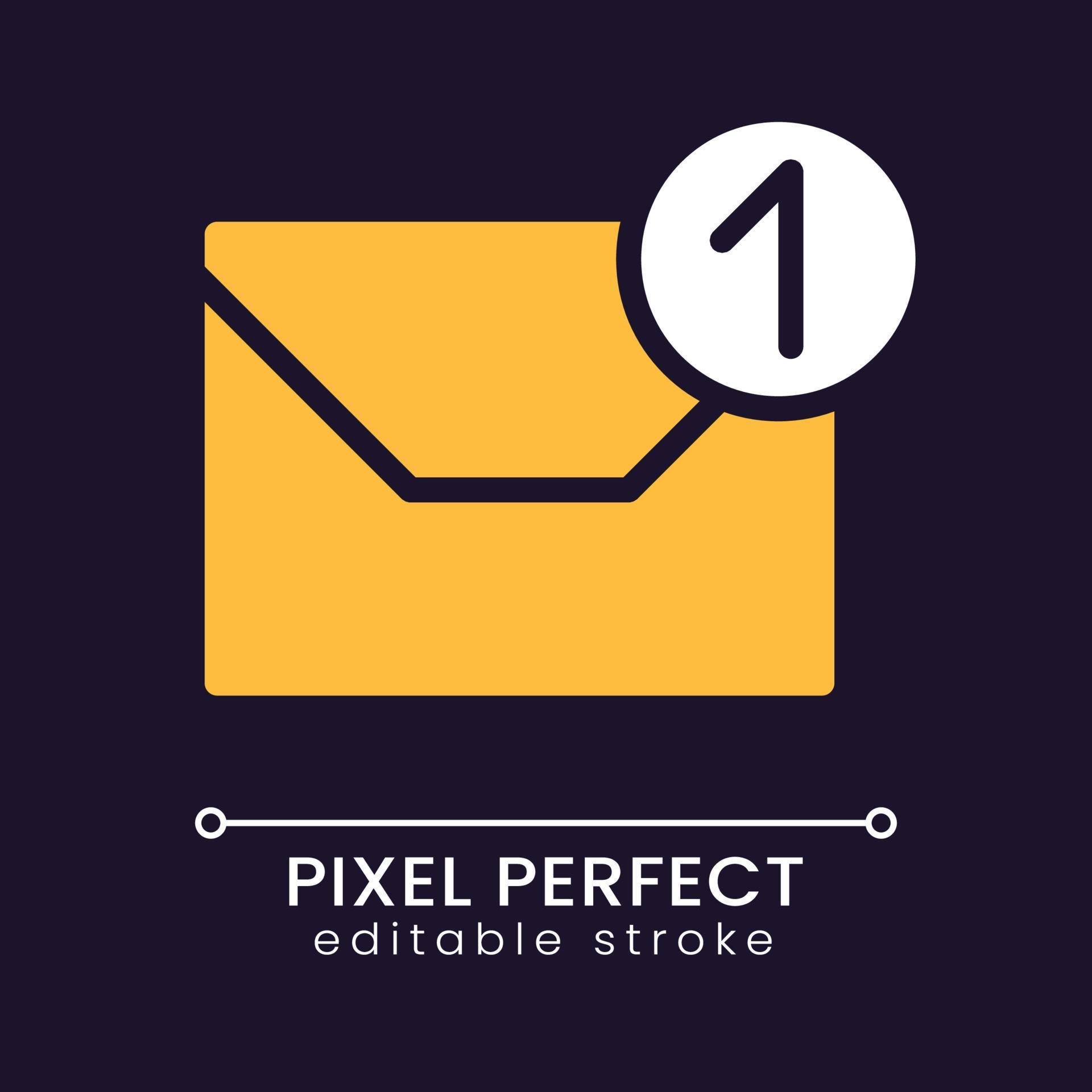 Email Notification Pixel Perfect Rgb Color Icon For Dark Theme Inbox