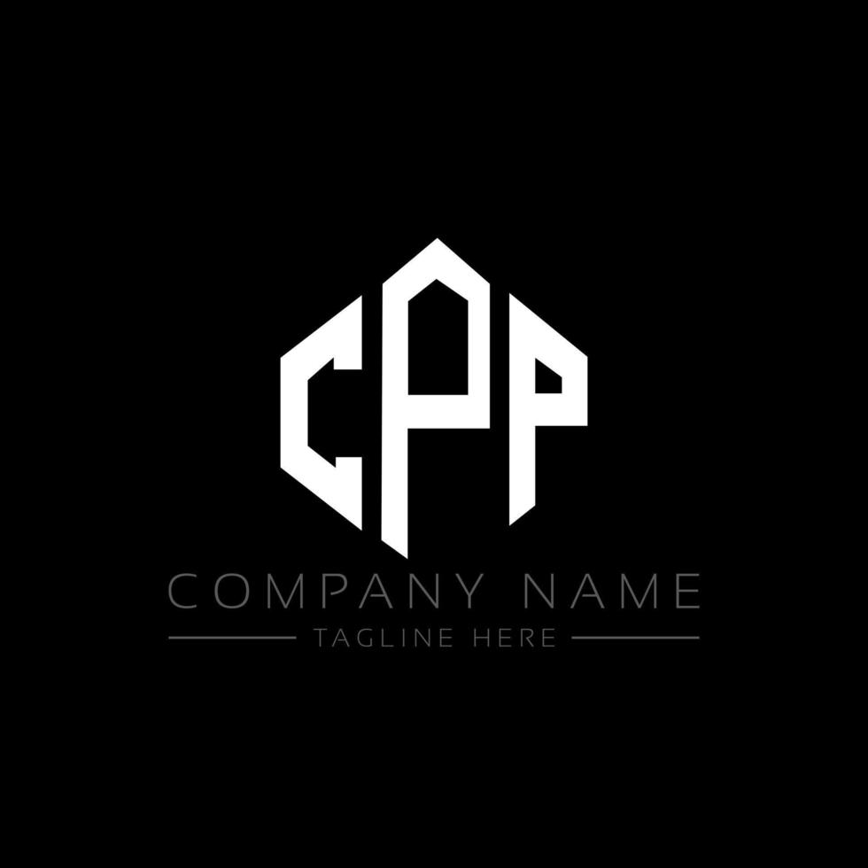 diseño de logotipo de letra cpp con forma de polígono cpp polígono y