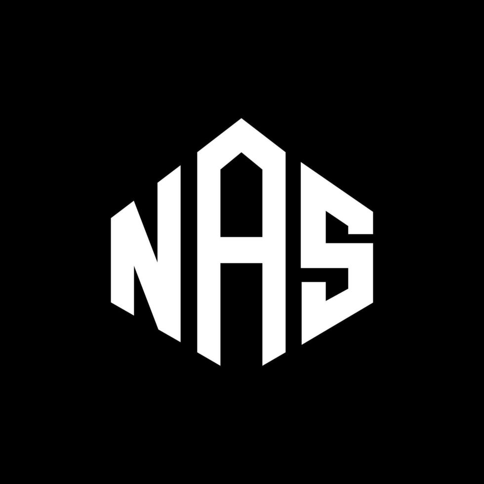 NAS Letter Logo Design With Polygon Shape NAS Polygon And Cube Shape