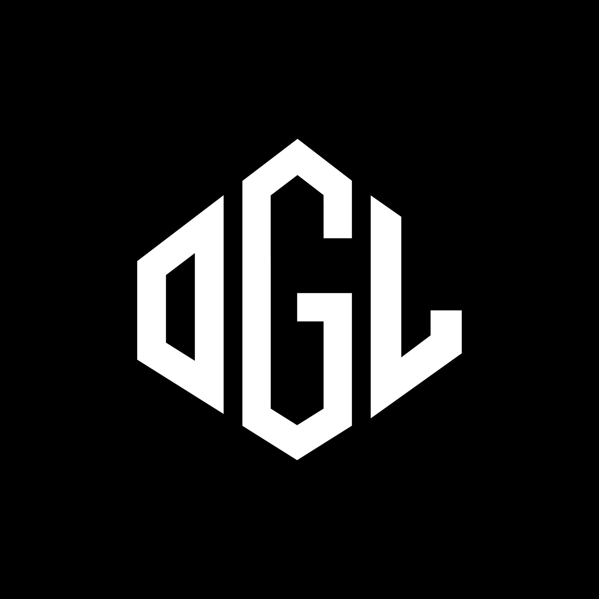 diseño de logotipo de letra ogl con forma de polígono diseño de