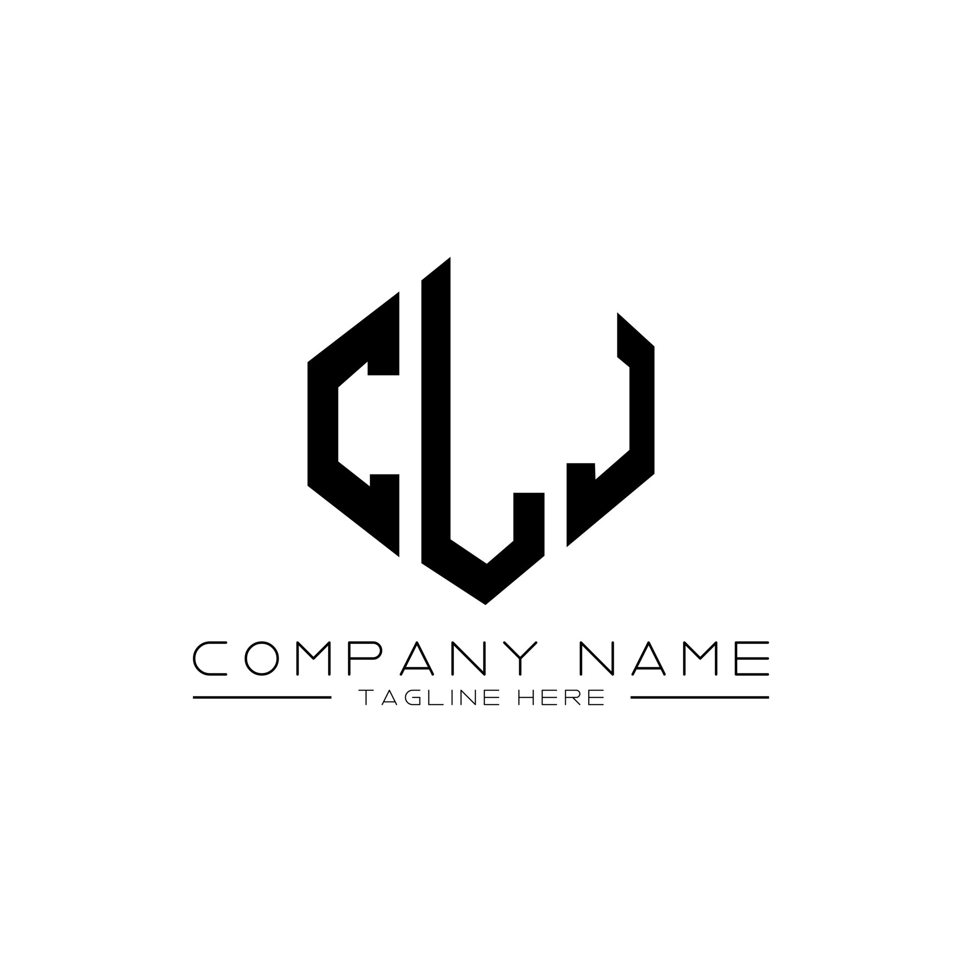 Clj Letter Logo Design With Polygon Shape Clj Polygon And Cube Shape