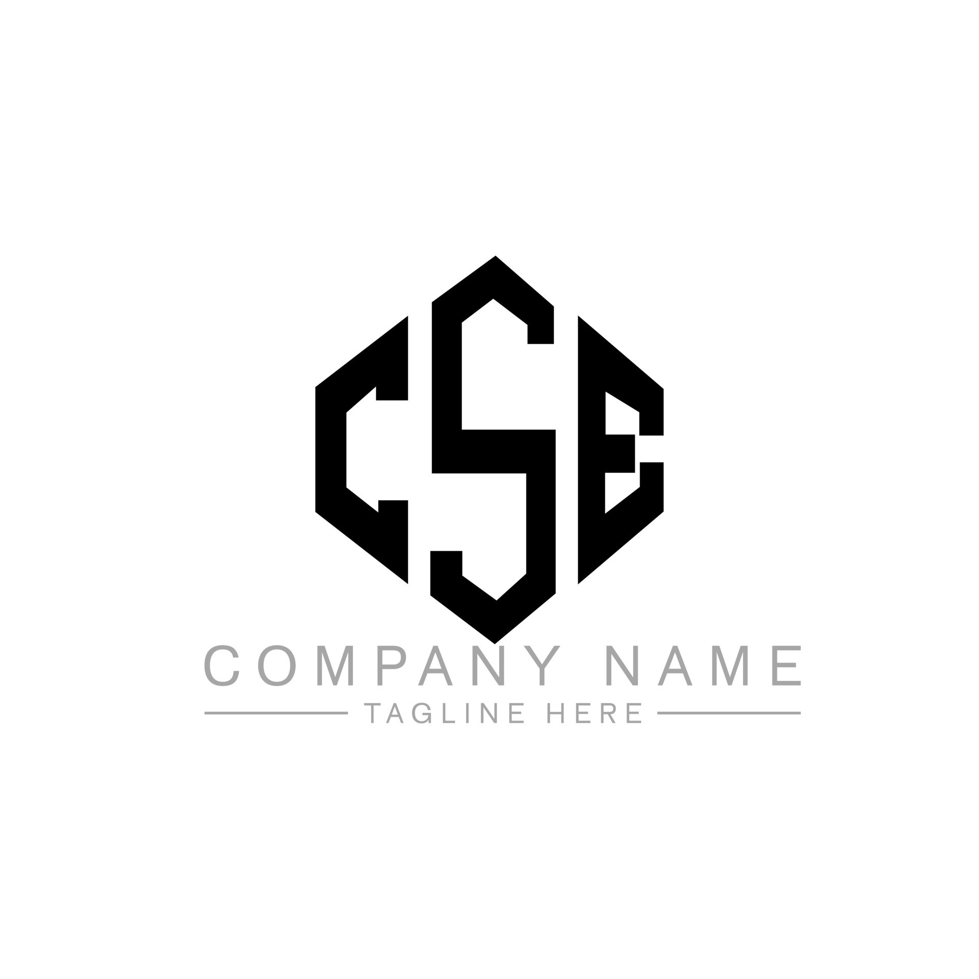 CSE Letter Logo Design With Polygon Shape CSE Polygon And Cube Shape