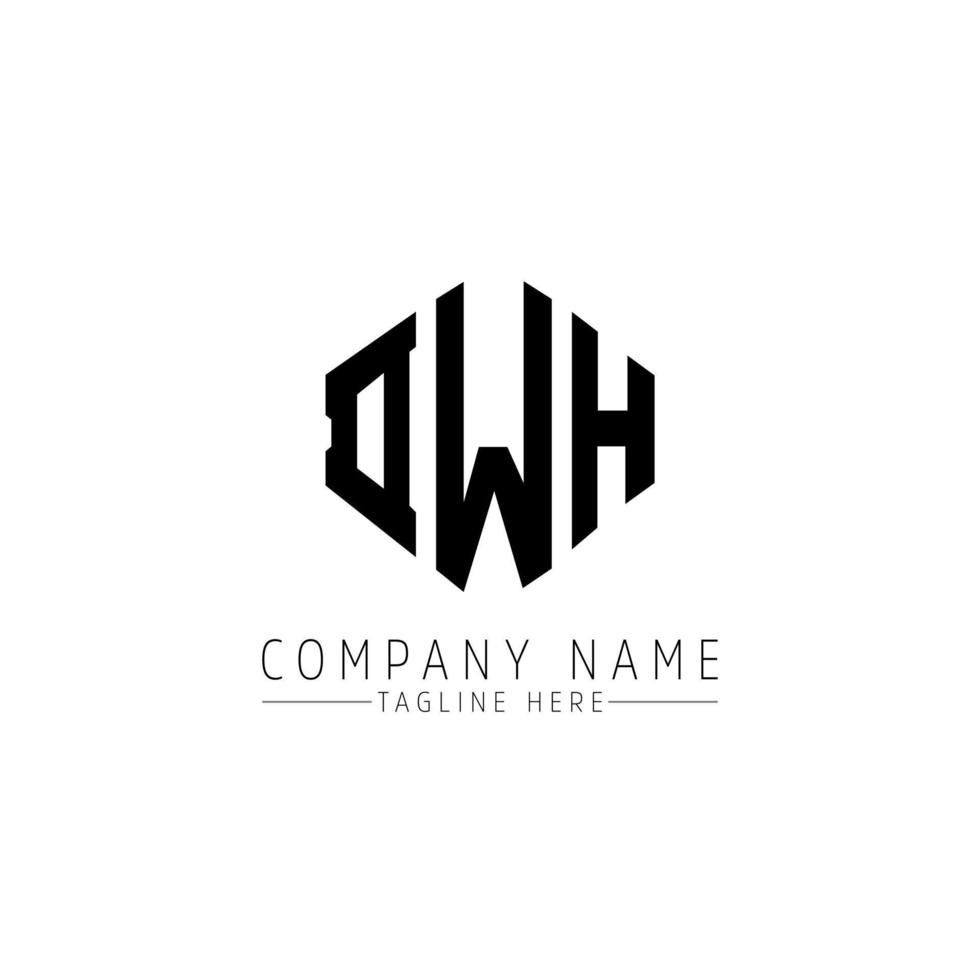 DWH Letter Logo Design With Polygon Shape DWH Polygon And Cube Shape