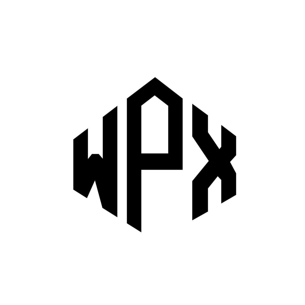 diseño de logotipo de letra wpx con forma de polígono diseño de