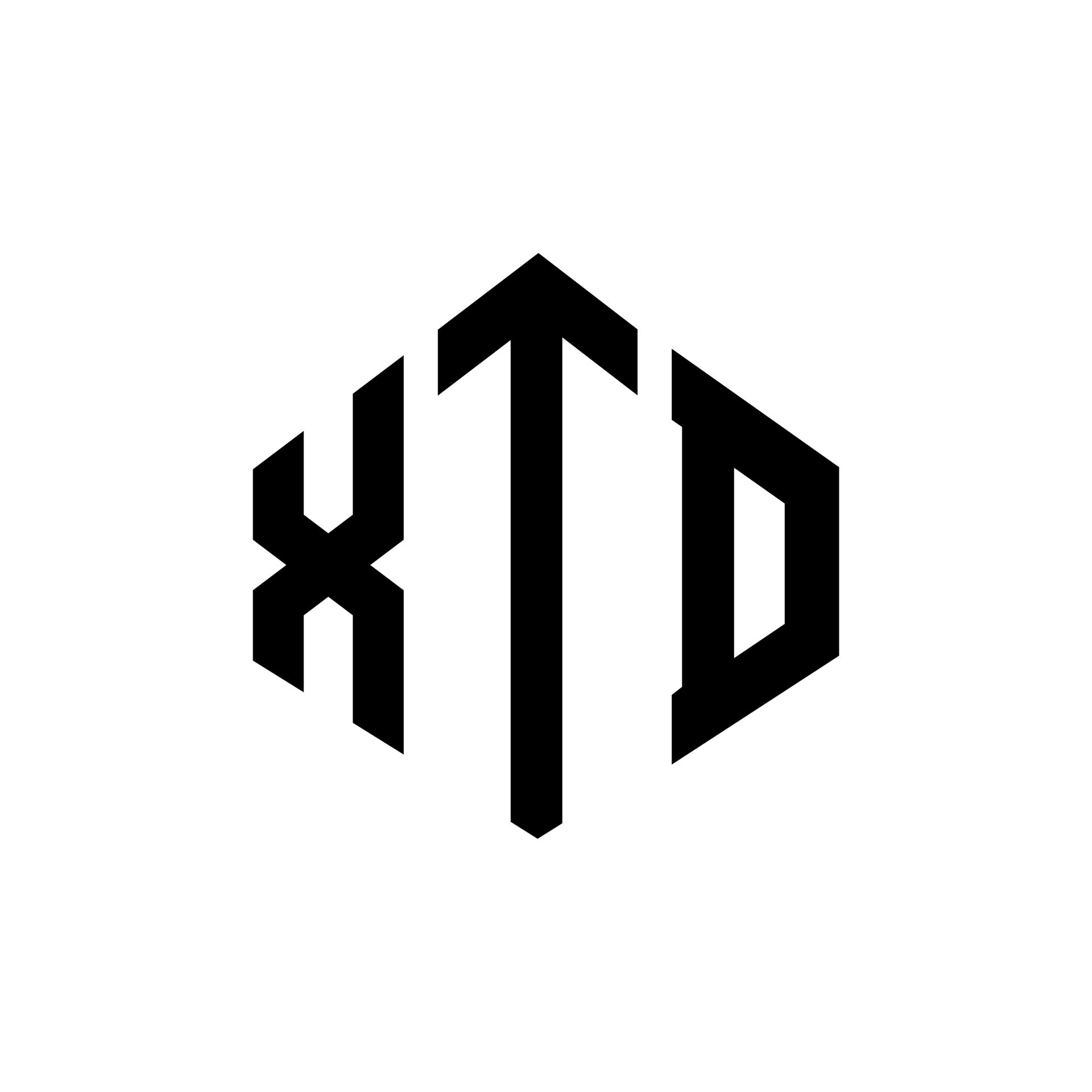 diseño de logotipo de letra xtd con forma de polígono diseño de