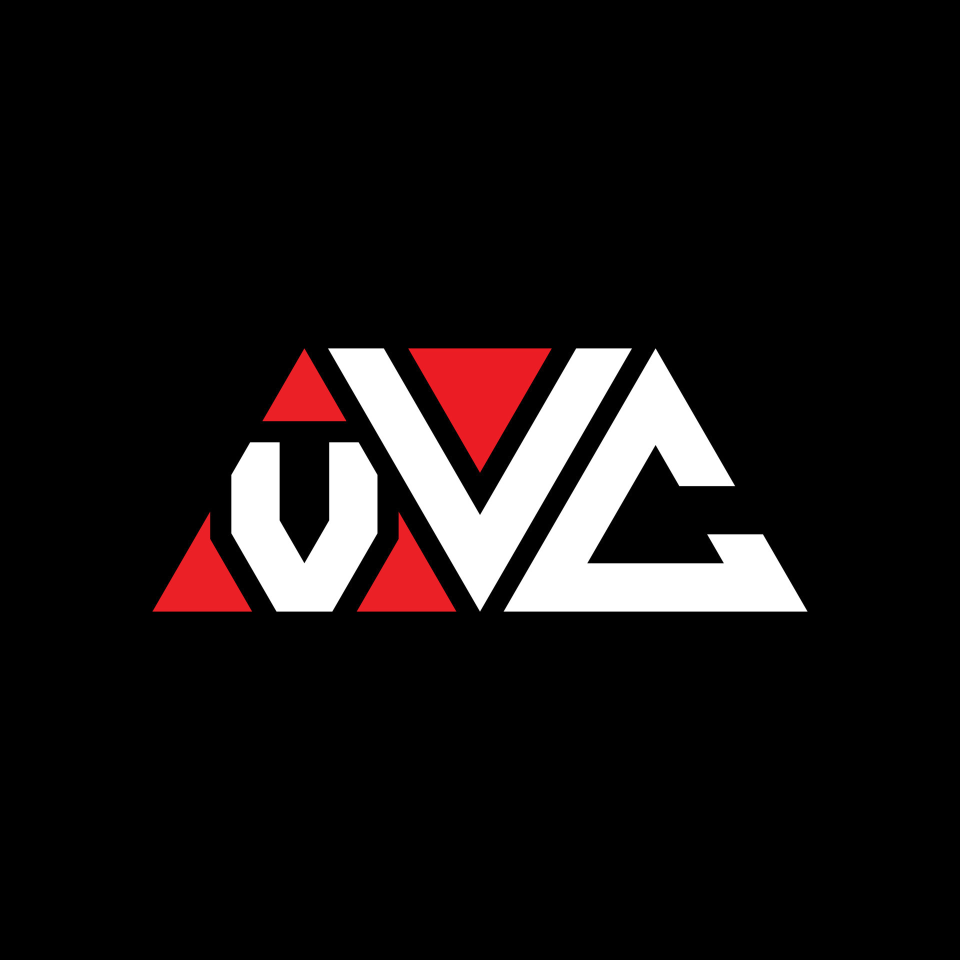 Diseño de logotipo de letra triangular vvc con forma de triángulo