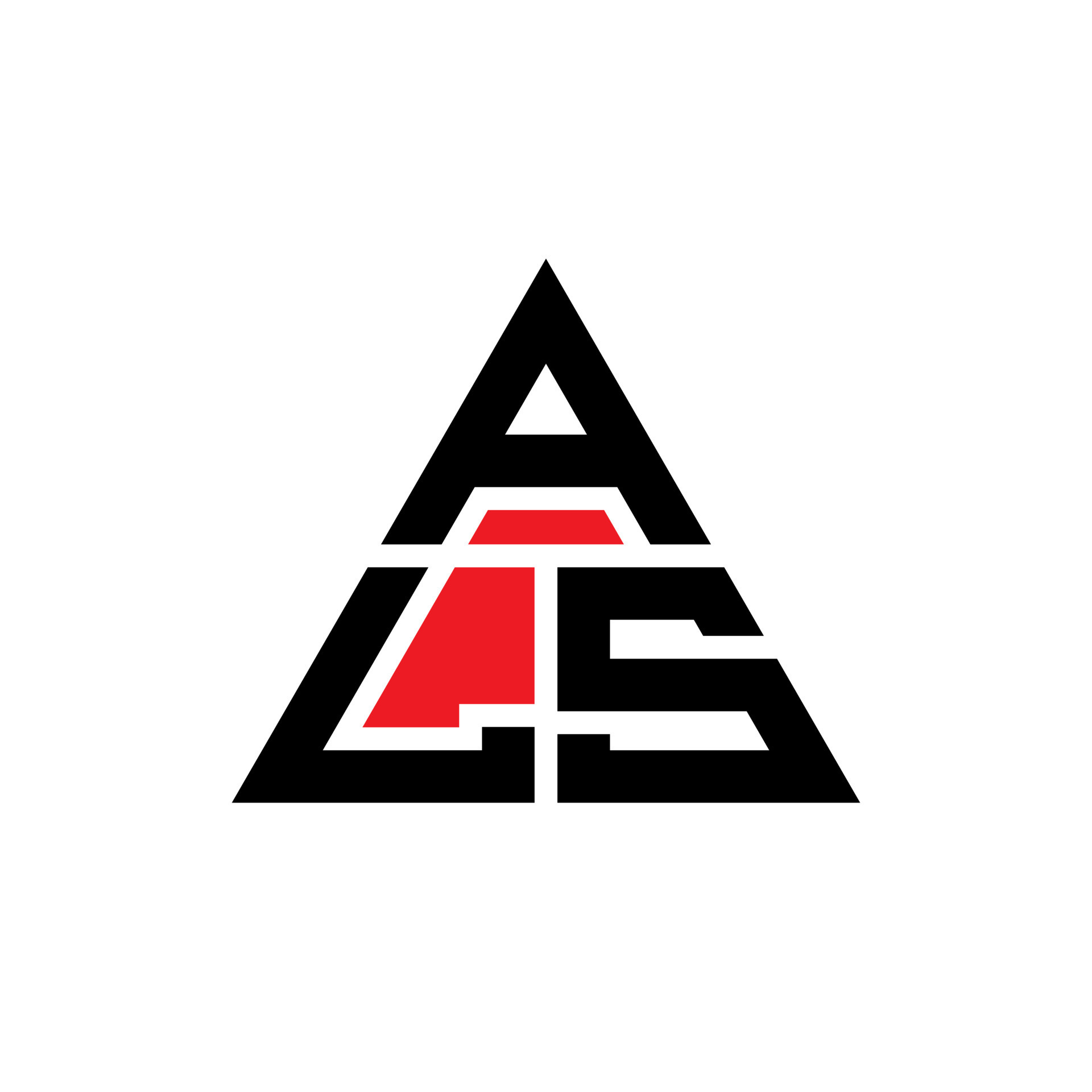 diseño de logotipo de letra triangular als con forma de triángulo