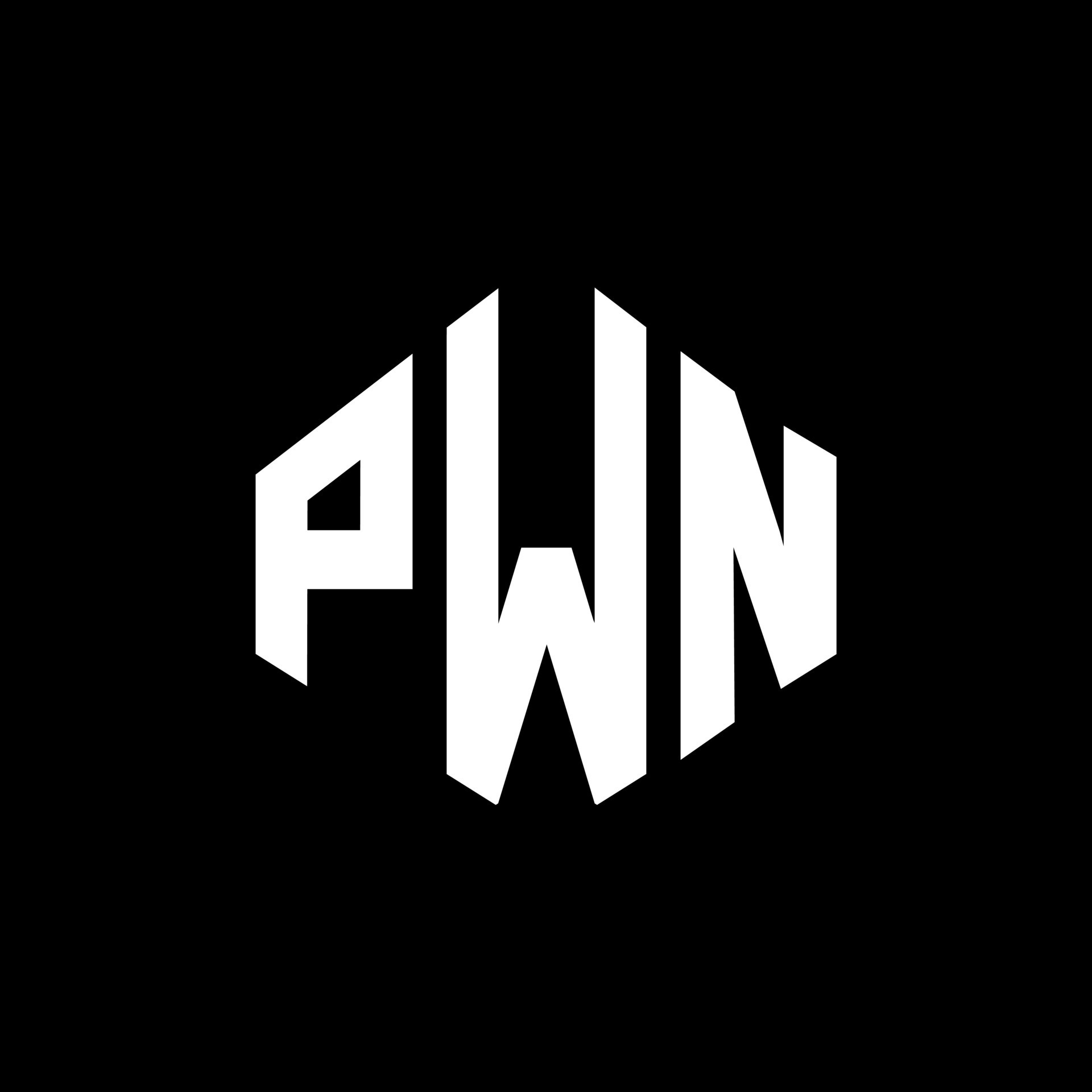 Pwn Letter Logo Design With Polygon Shape Pwn Polygon And Cube Shape