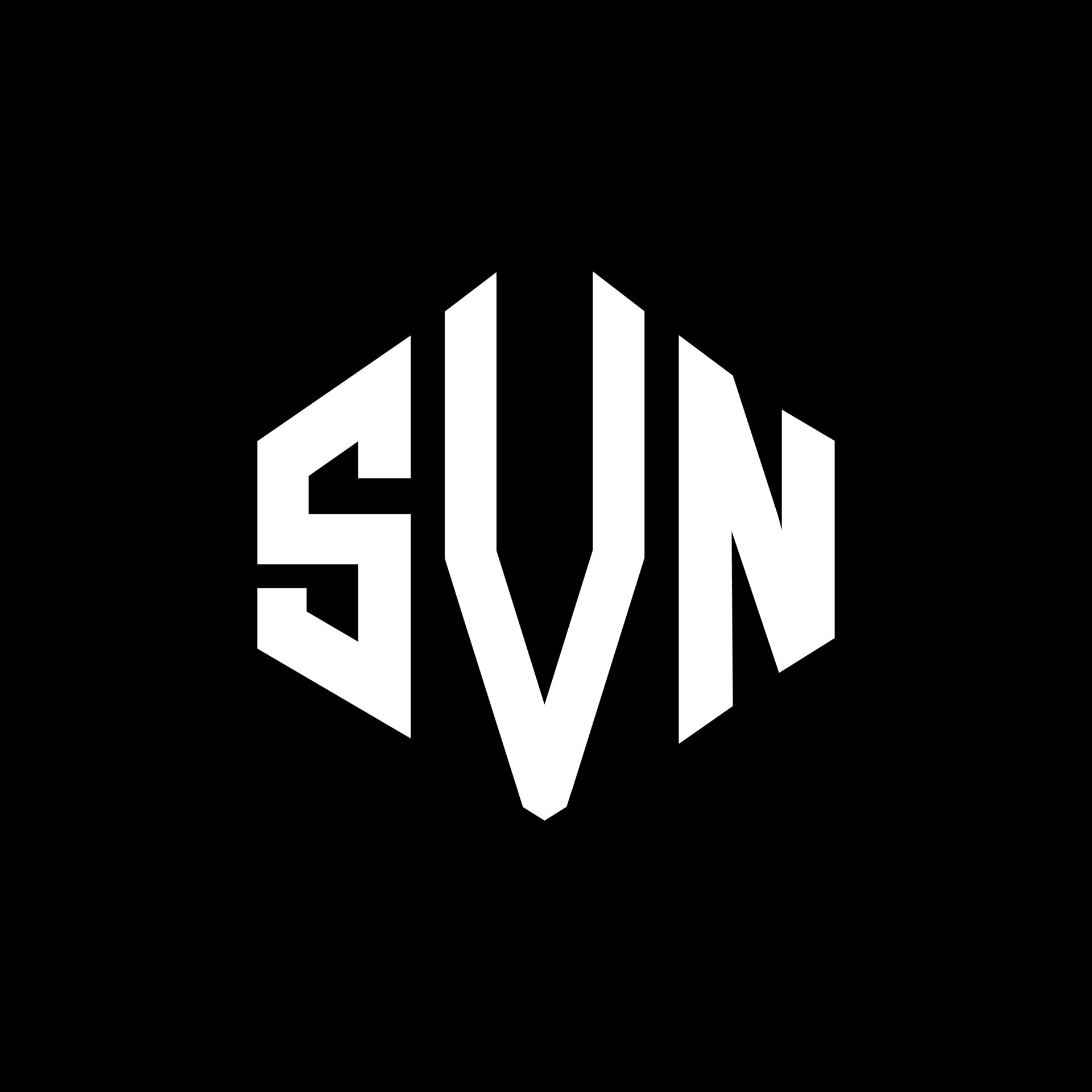 SVN Letter Logo Design With Polygon Shape SVN Polygon And Cube Shape