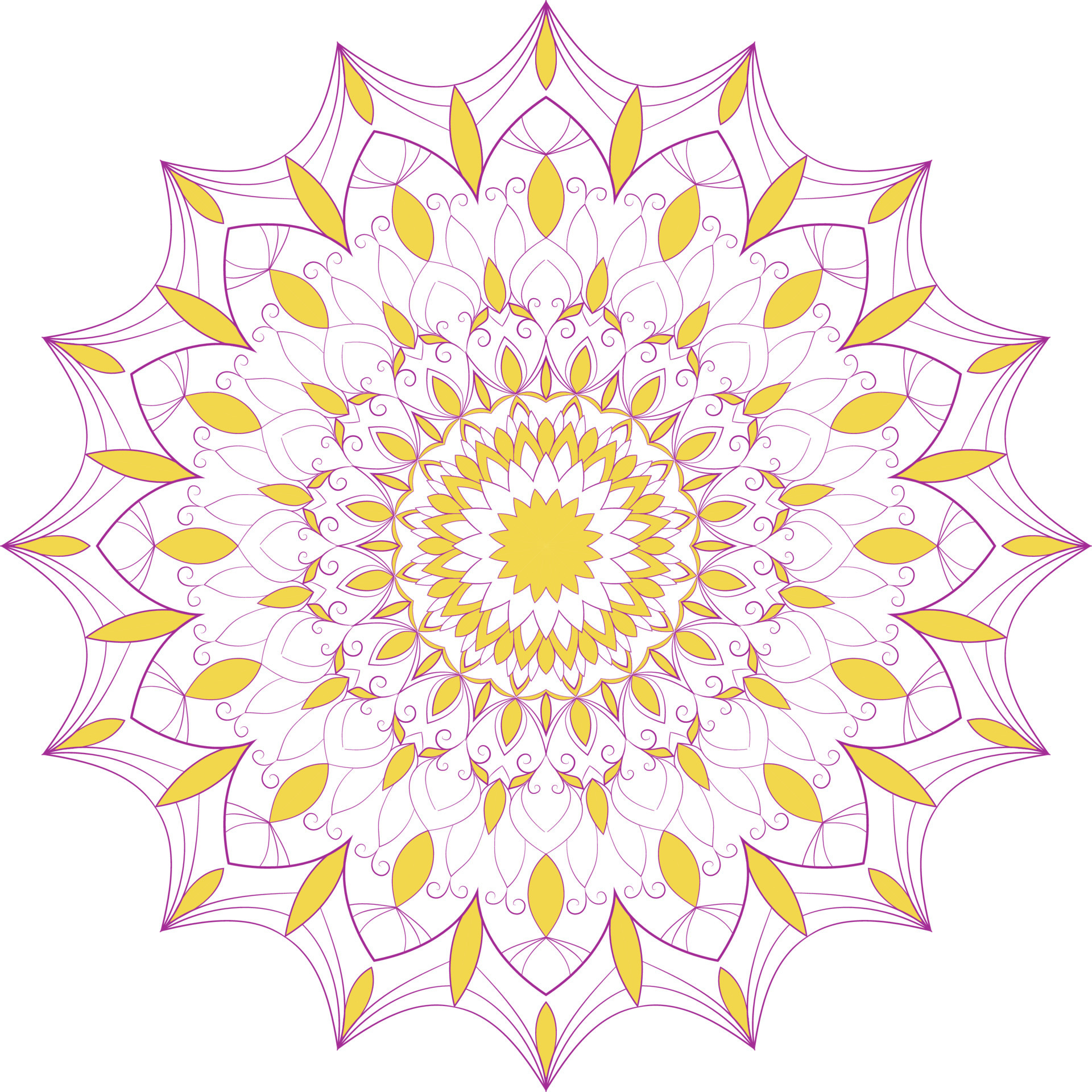 Flickering Vector Coloring Mandala Ornamental Design Yellow And Purple