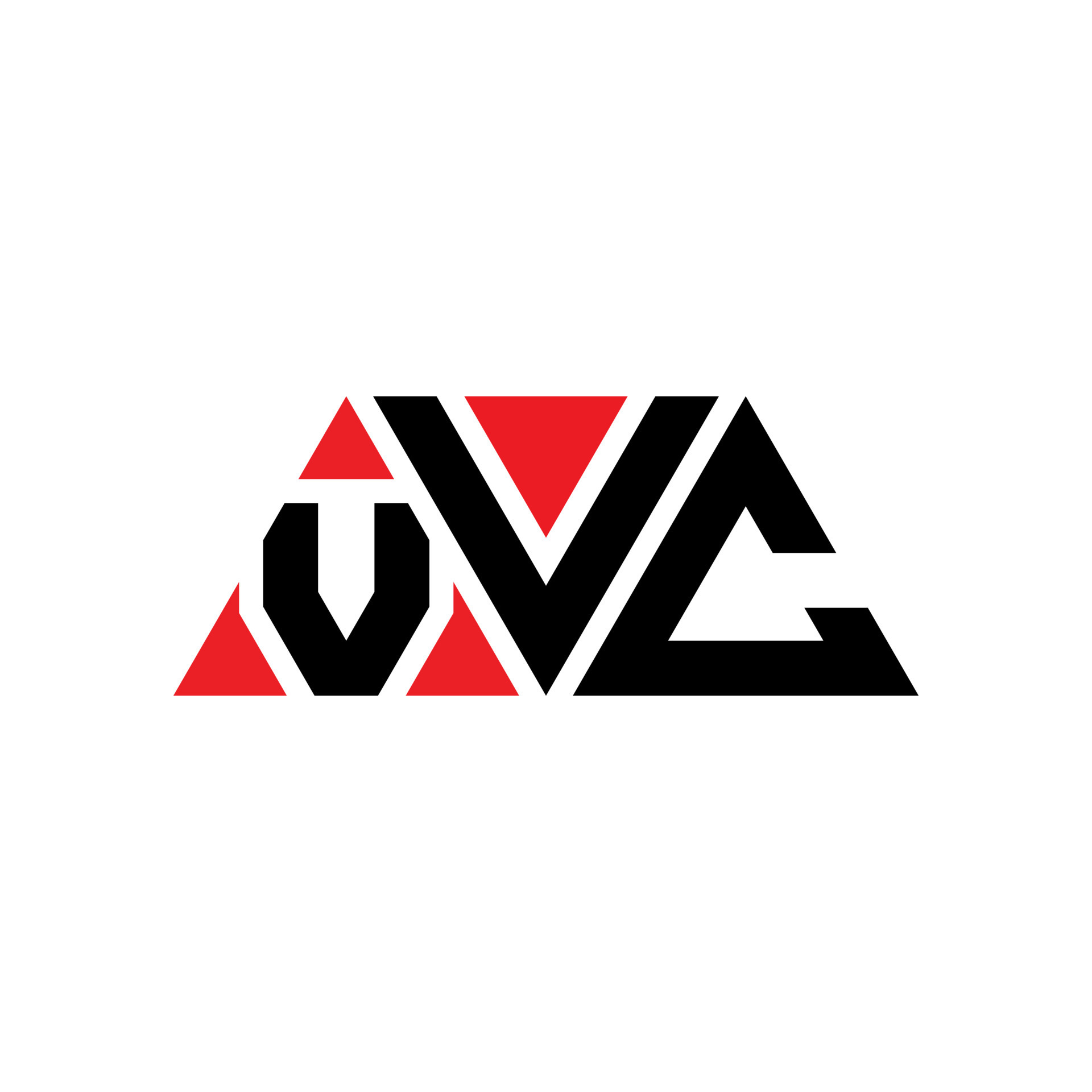 Diseño de logotipo de letra triangular vvc con forma de triángulo