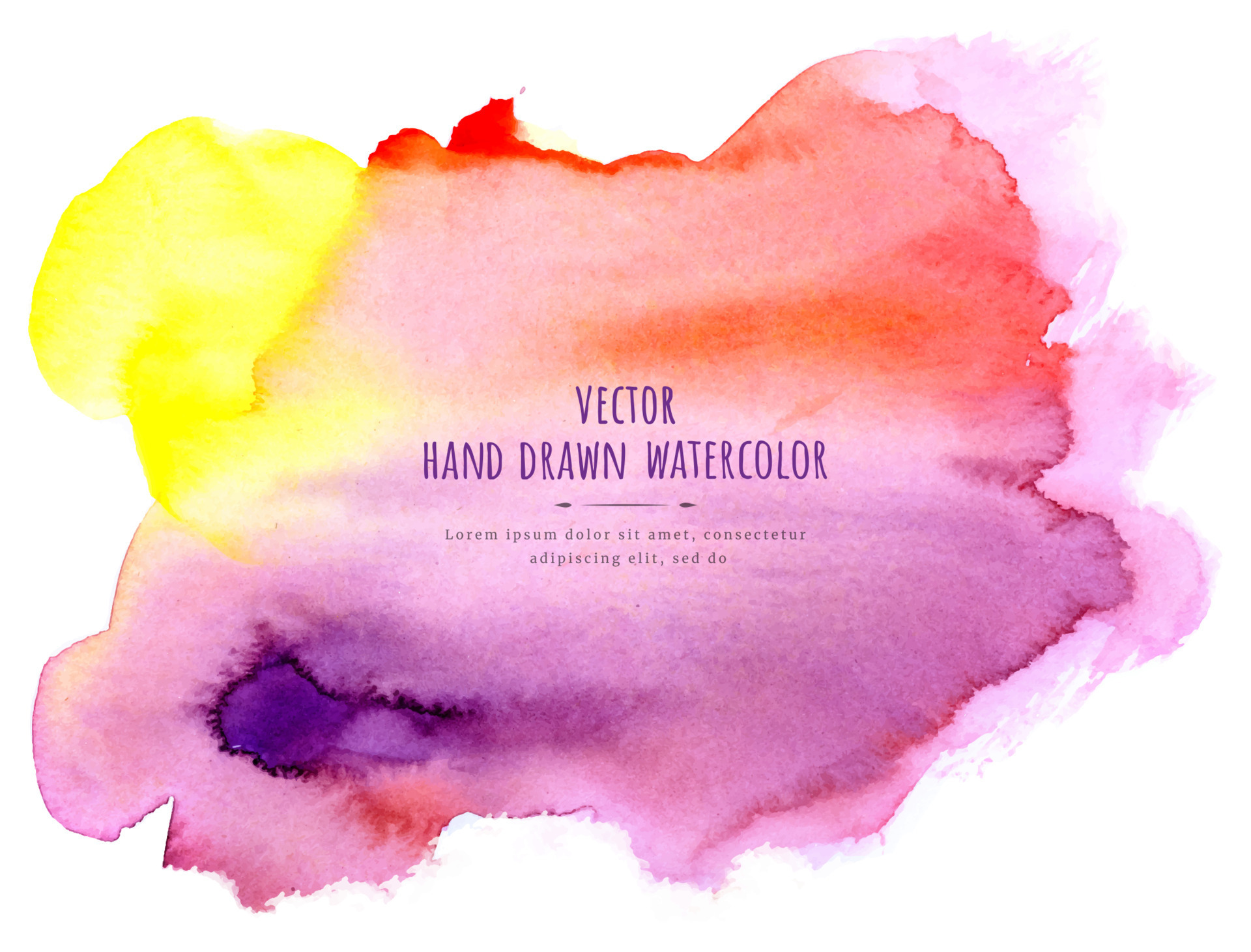 Vector Watercolor Paint Brush Strokes From A Hand Drawn Isolated On
