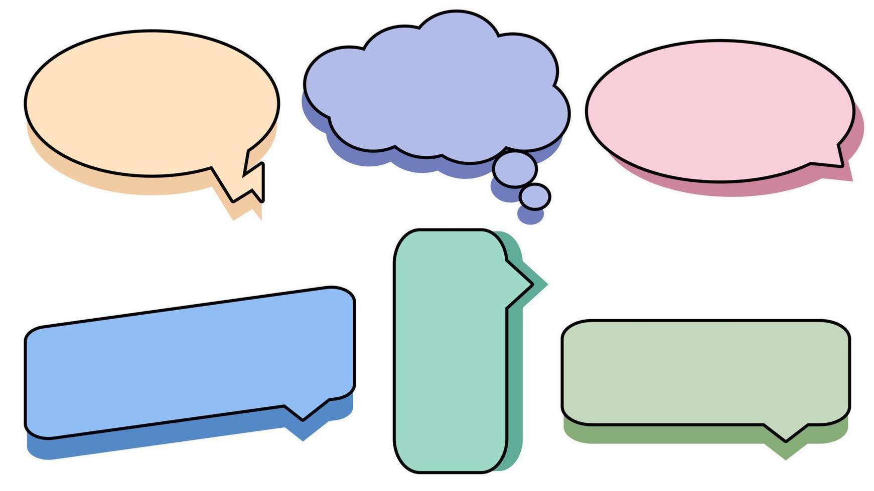 Collection Of Blank Colorful Speech Bubble Conversation Box Chatbox