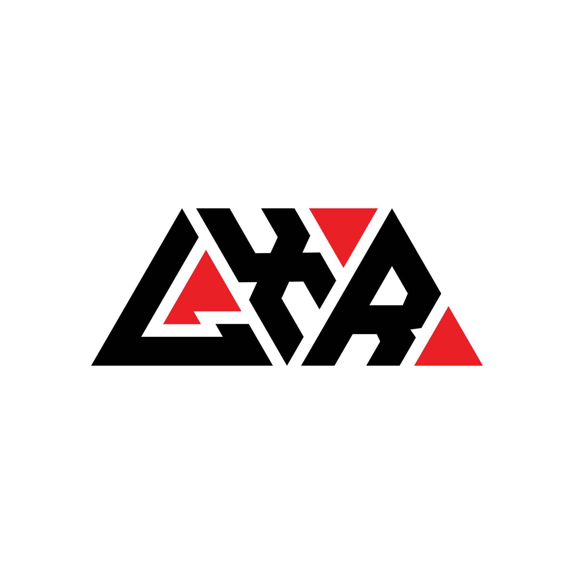 Diseño de logotipo de letra triangular lxr con forma de triángulo