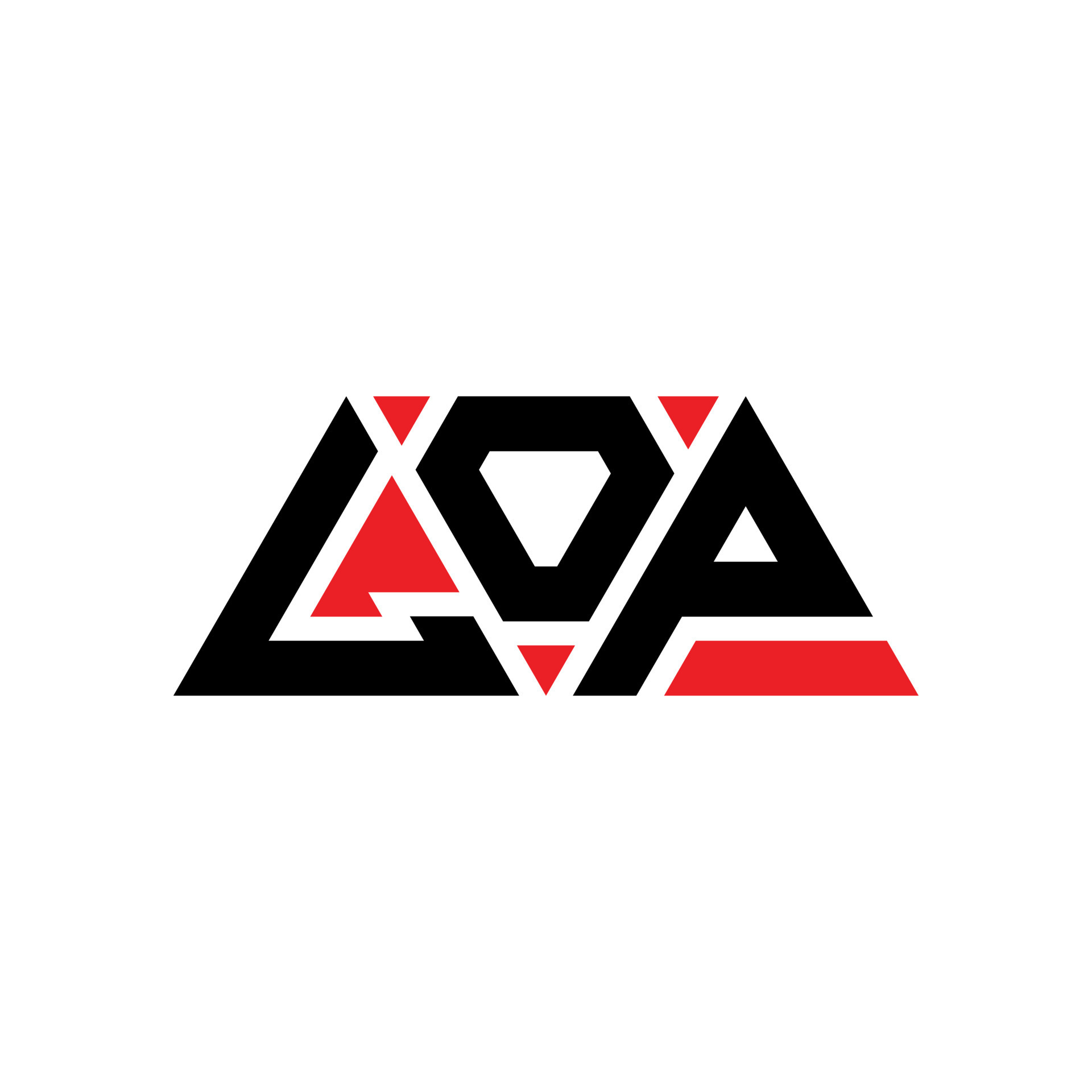LOP Triangle Letter Logo Design With Triangle Shape LOP Triangle Logo