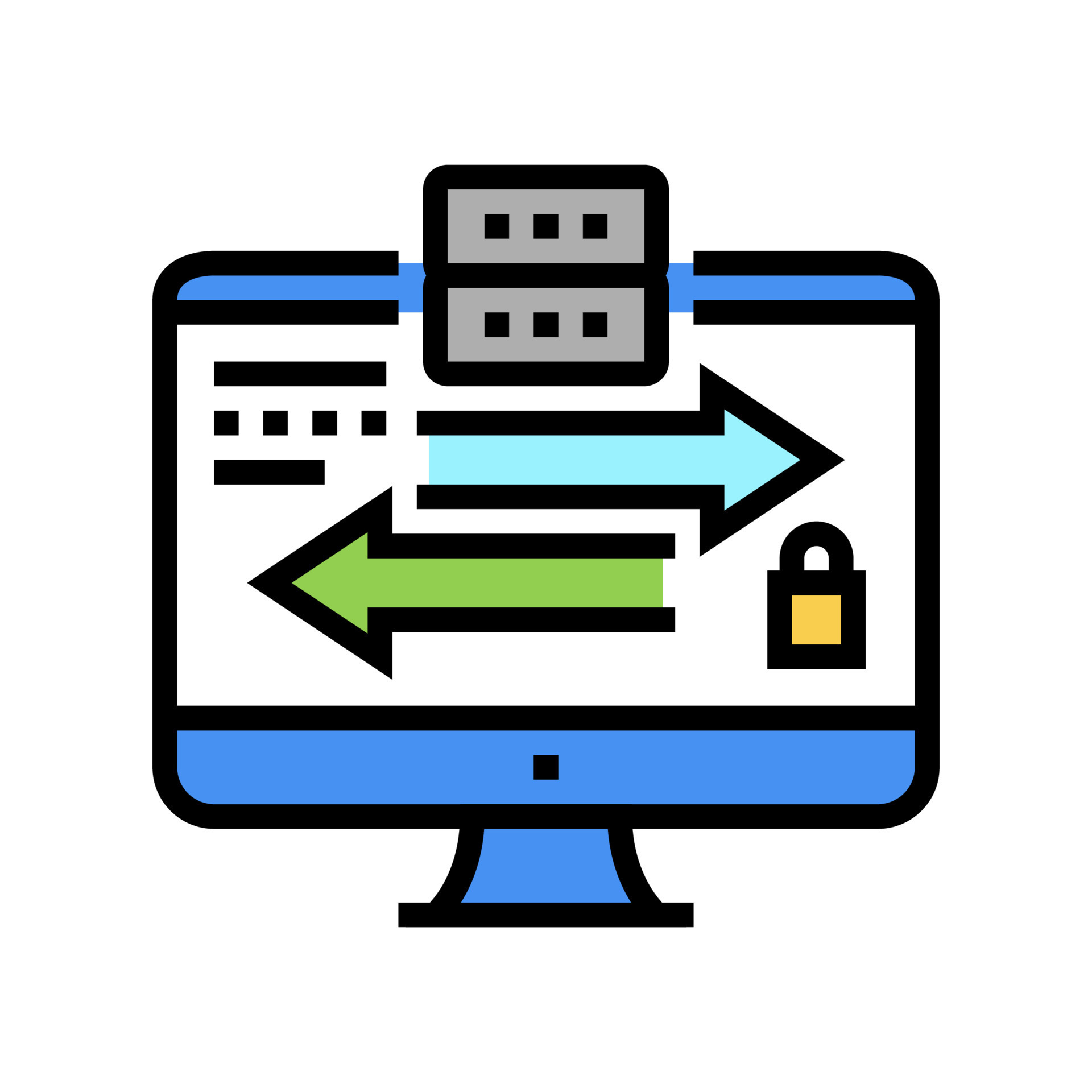 Data Exchange Between Servers Color Icon Vector Illustration 10187746