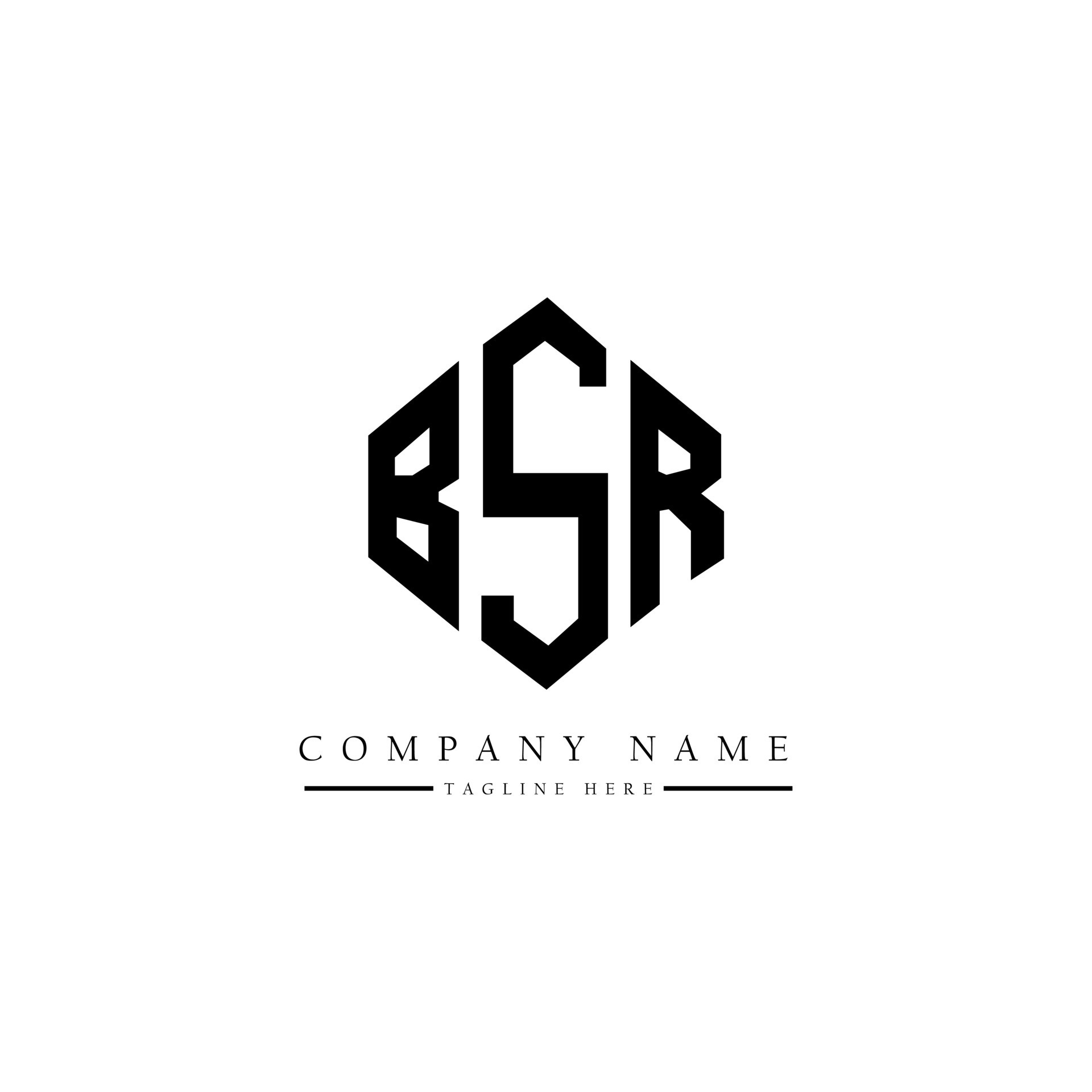 Bsr Letter Logo Design With Polygon Shape Bsr Polygon And Cube Shape