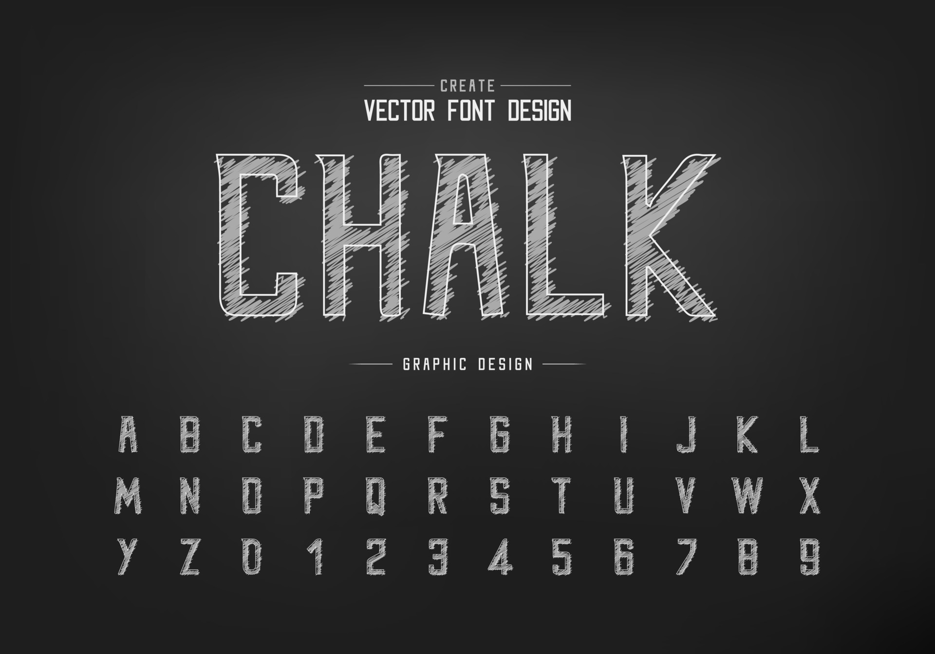 Chalk Font And Alphabet Vector Hand Draw Modern Typeface And Letter