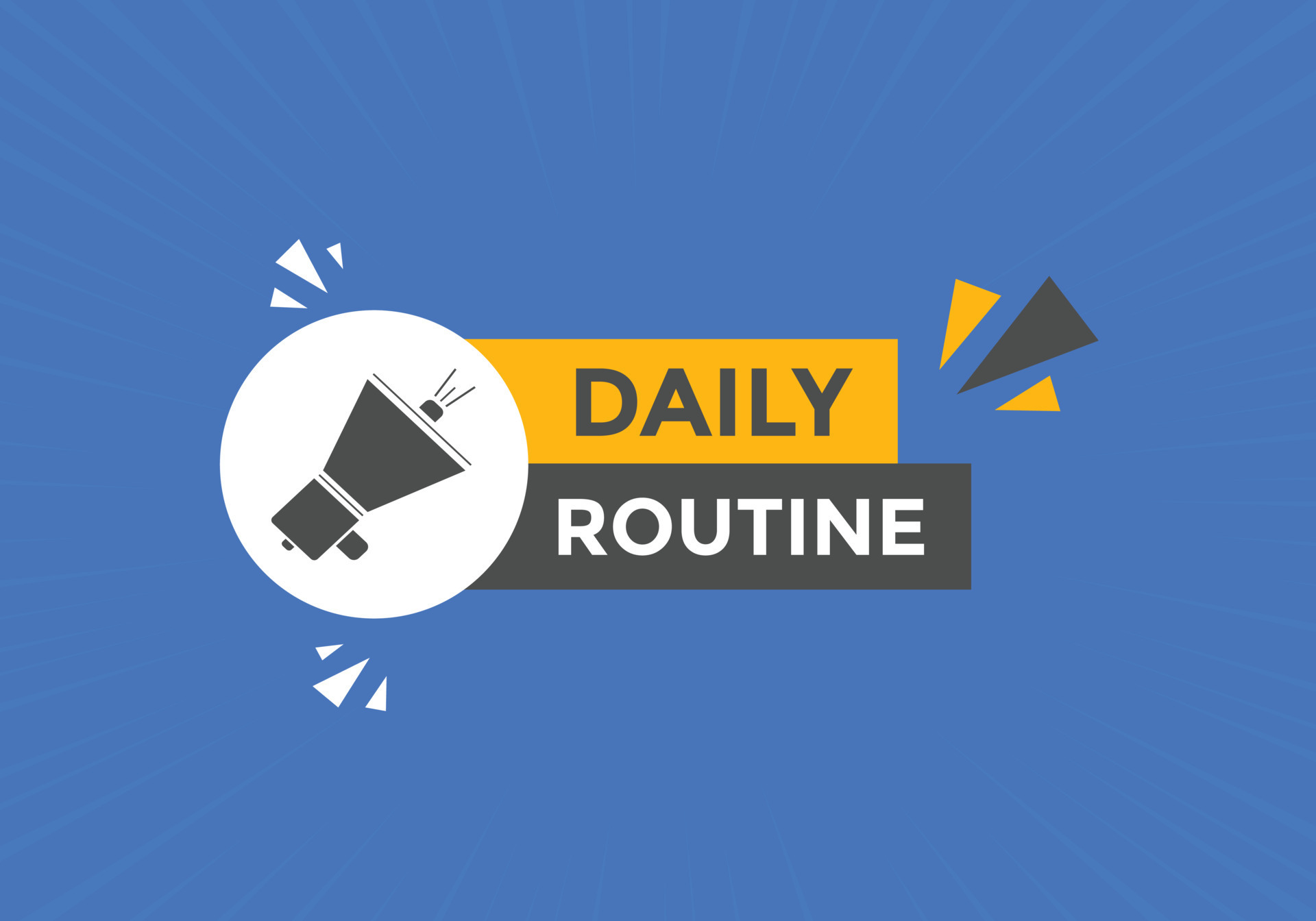 Daily Routine Button Daily Routine Colorful Label Sign Template