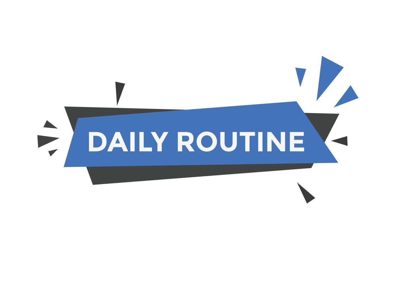 Daily Routine Button Daily Routine Colorful Label Sign Template