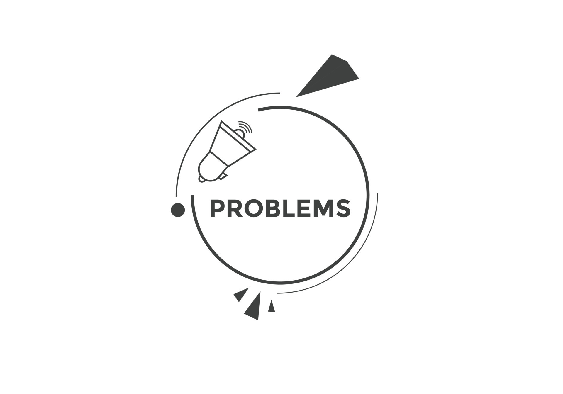Problem Button Speech Bubble Problem Colorful Web Banner Vector