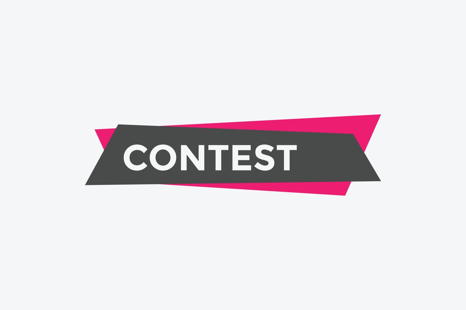 Contest Text Button Speech Bubble Contest Colorful Web Banner