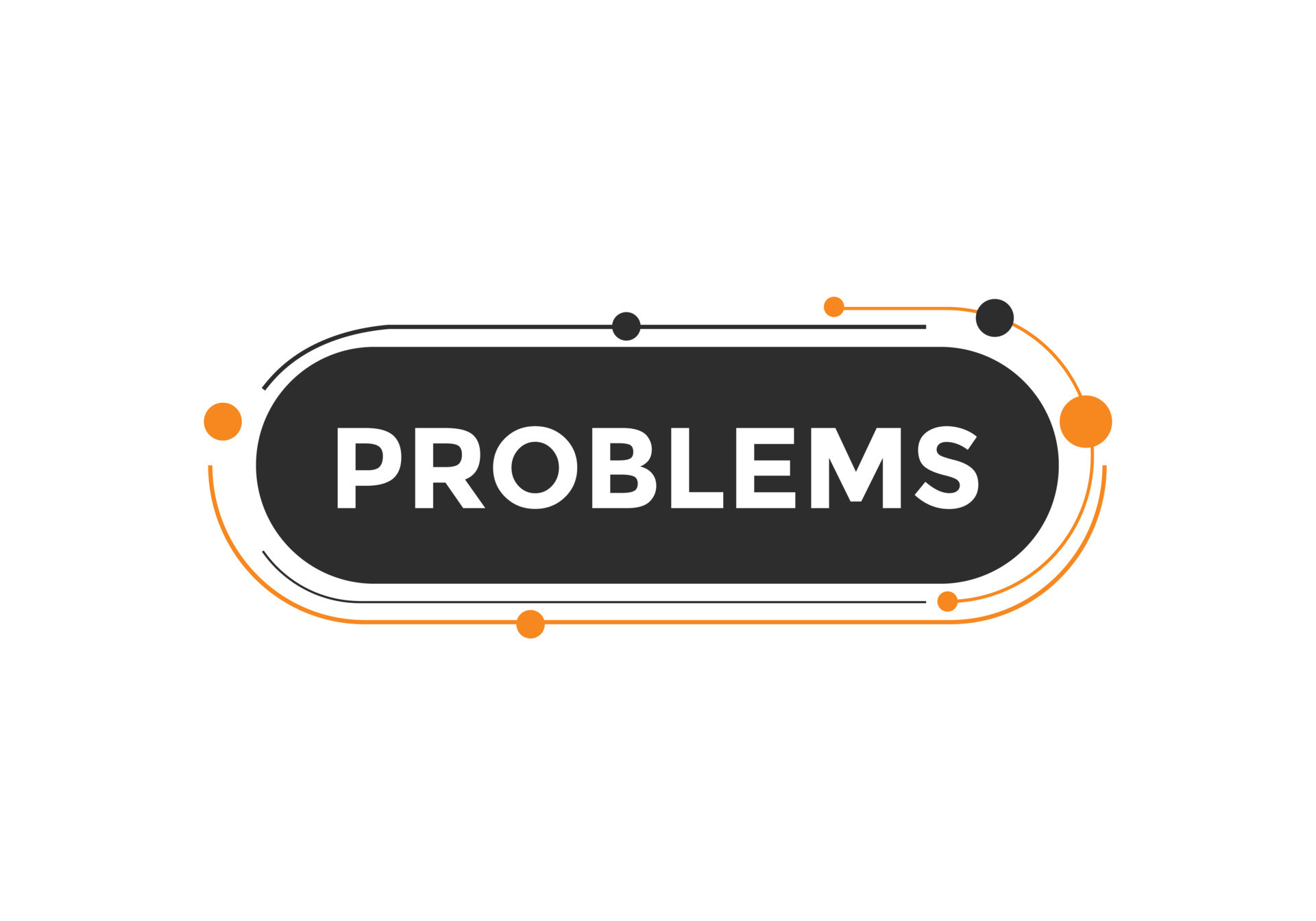 Problem Button Speech Bubble Problem Colorful Web Banner Vector