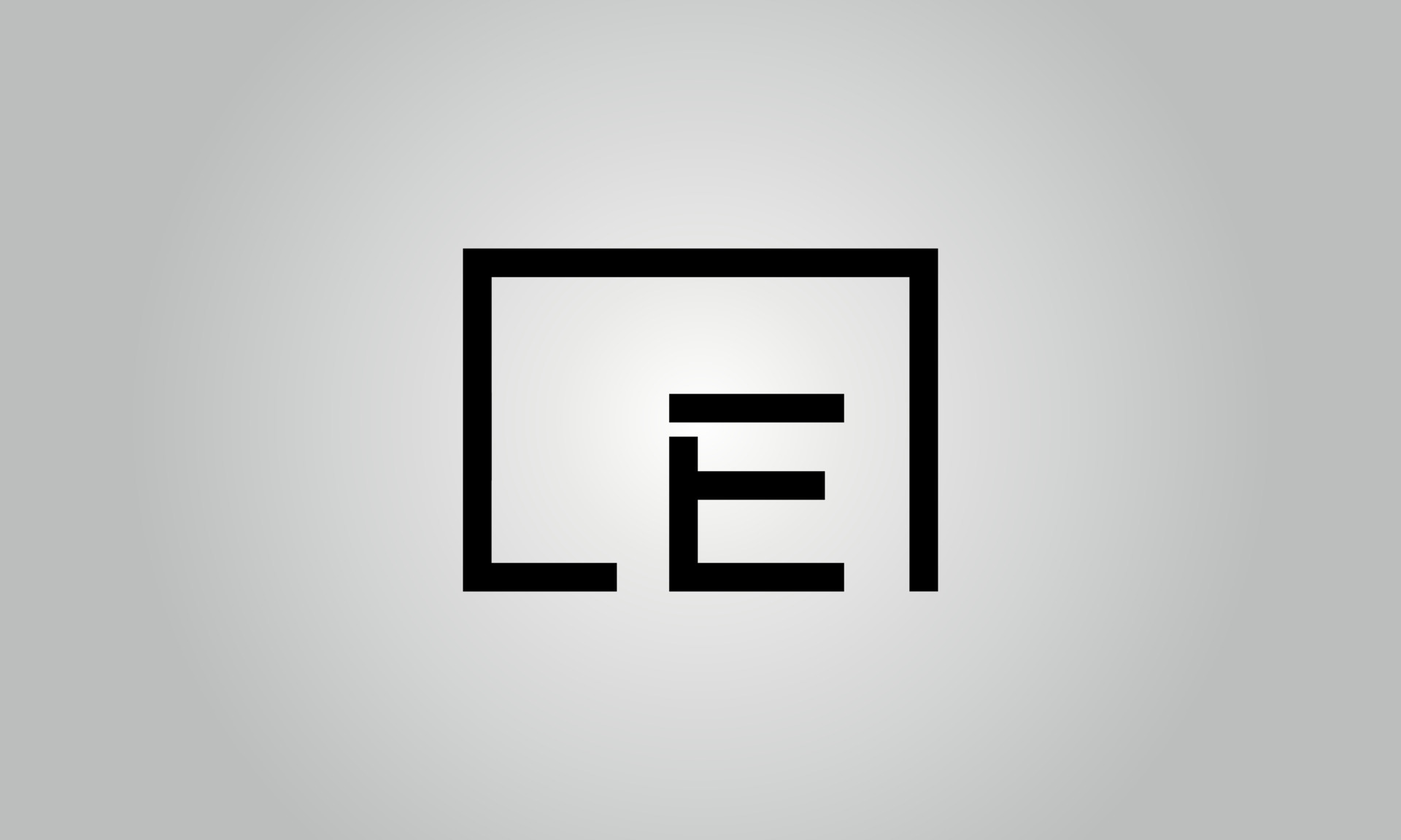 Letter LE Logo Design LE Logo With Square Shape In Black Colors Vector