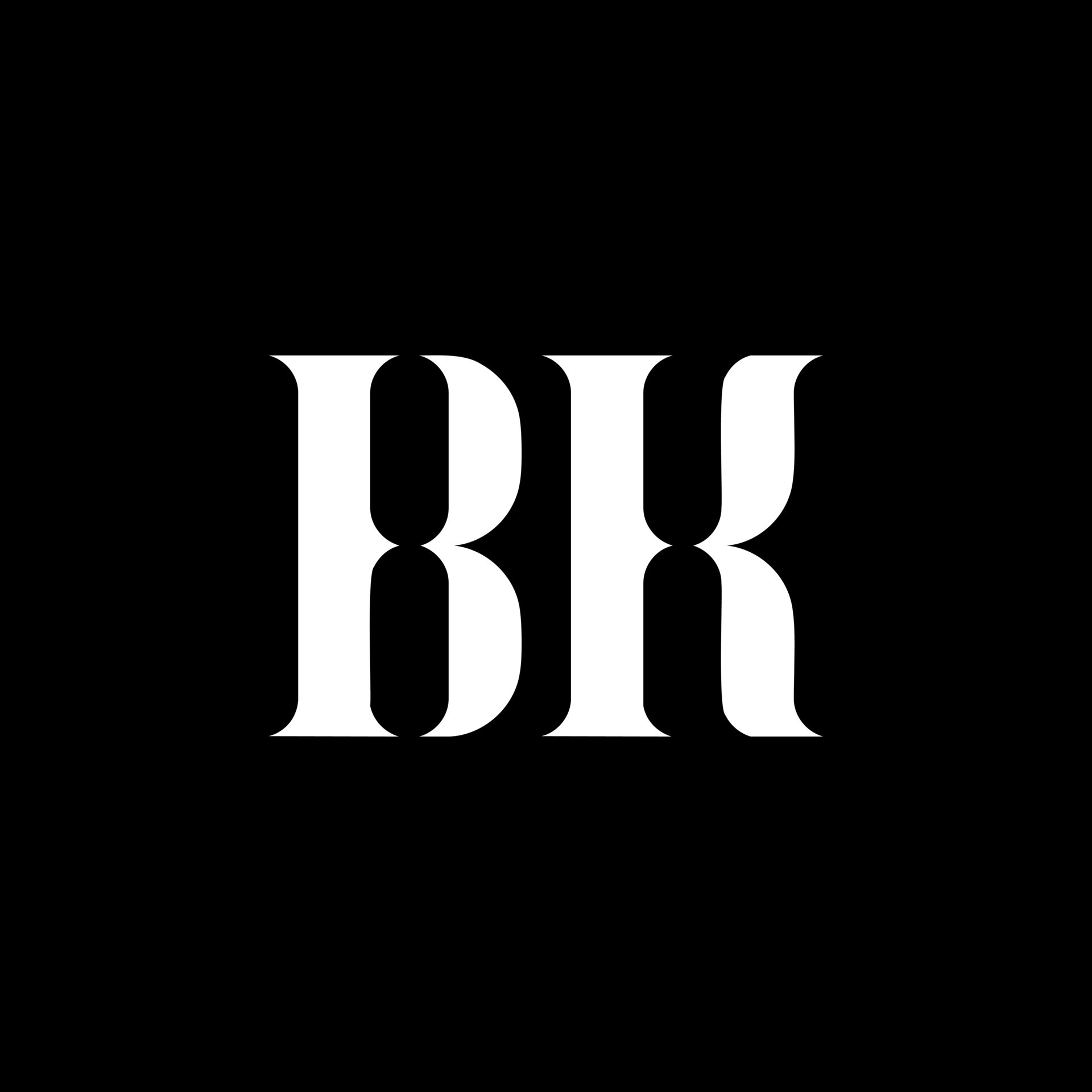 BK B K Letter Logo Design Initial Letter BK Uppercase Monogram Logo White Color BK Logo B K