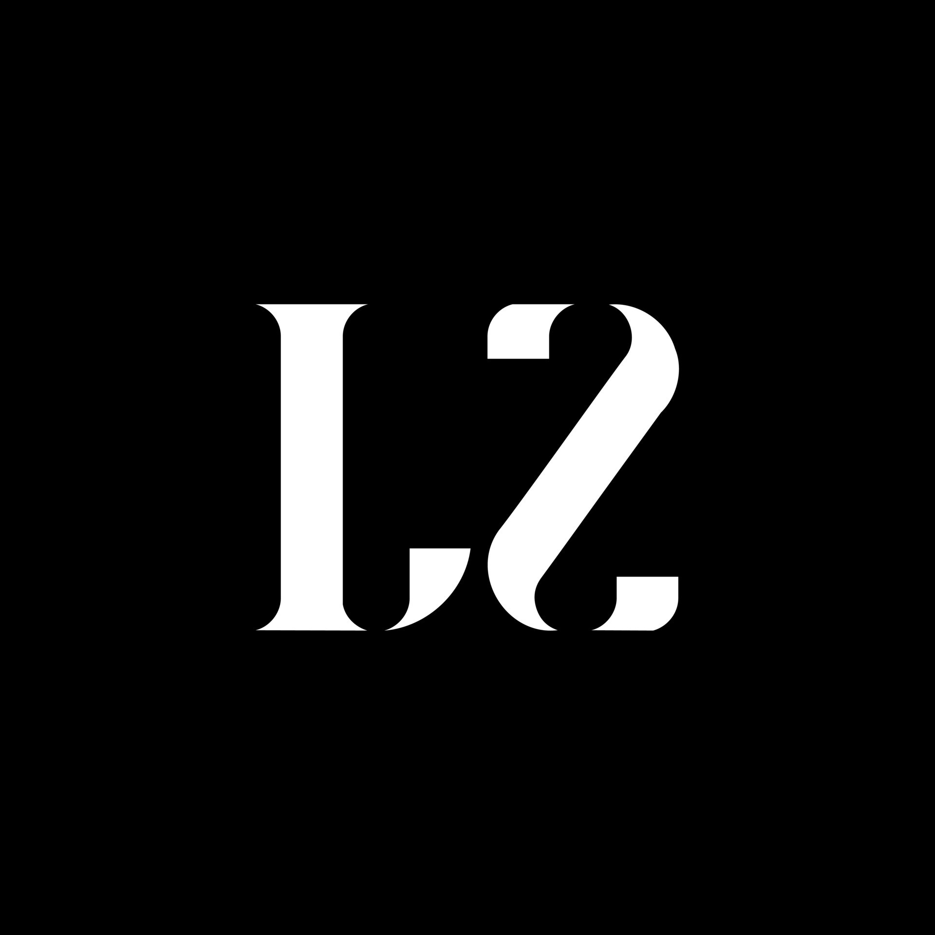 LZ Etter Logo Design Initial Letter LZ Uppercase Monogram Logo White