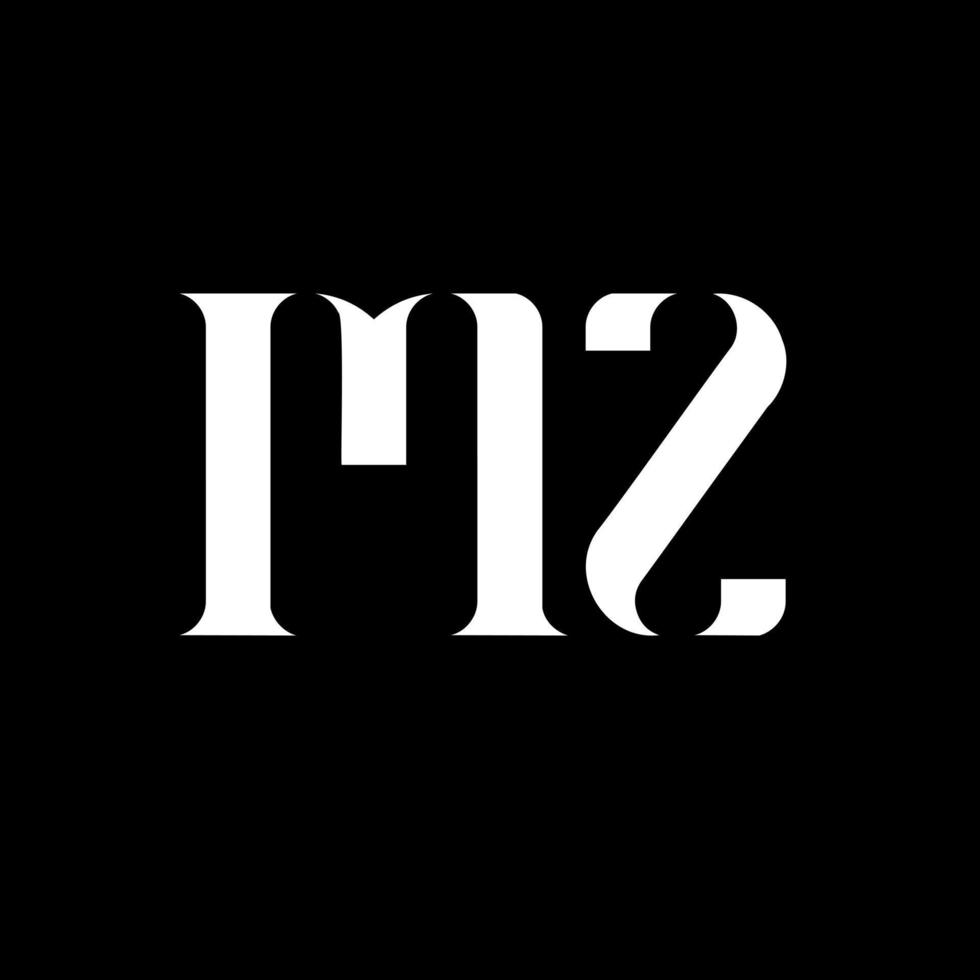 MZ M Z Letter Logo Design Initial Letter MZ Uppercase Monogram Logo