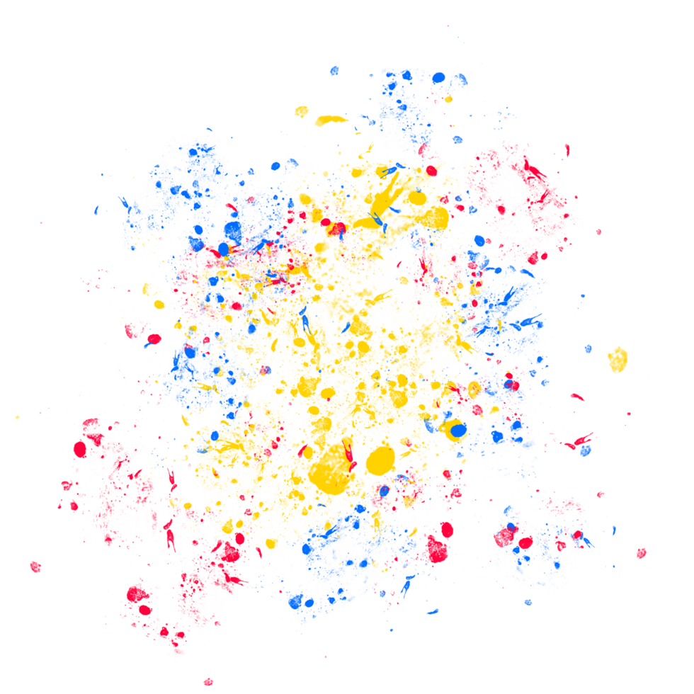 Colorful Water Color Paint Splatter Effect Yellow Red And Blue Colors