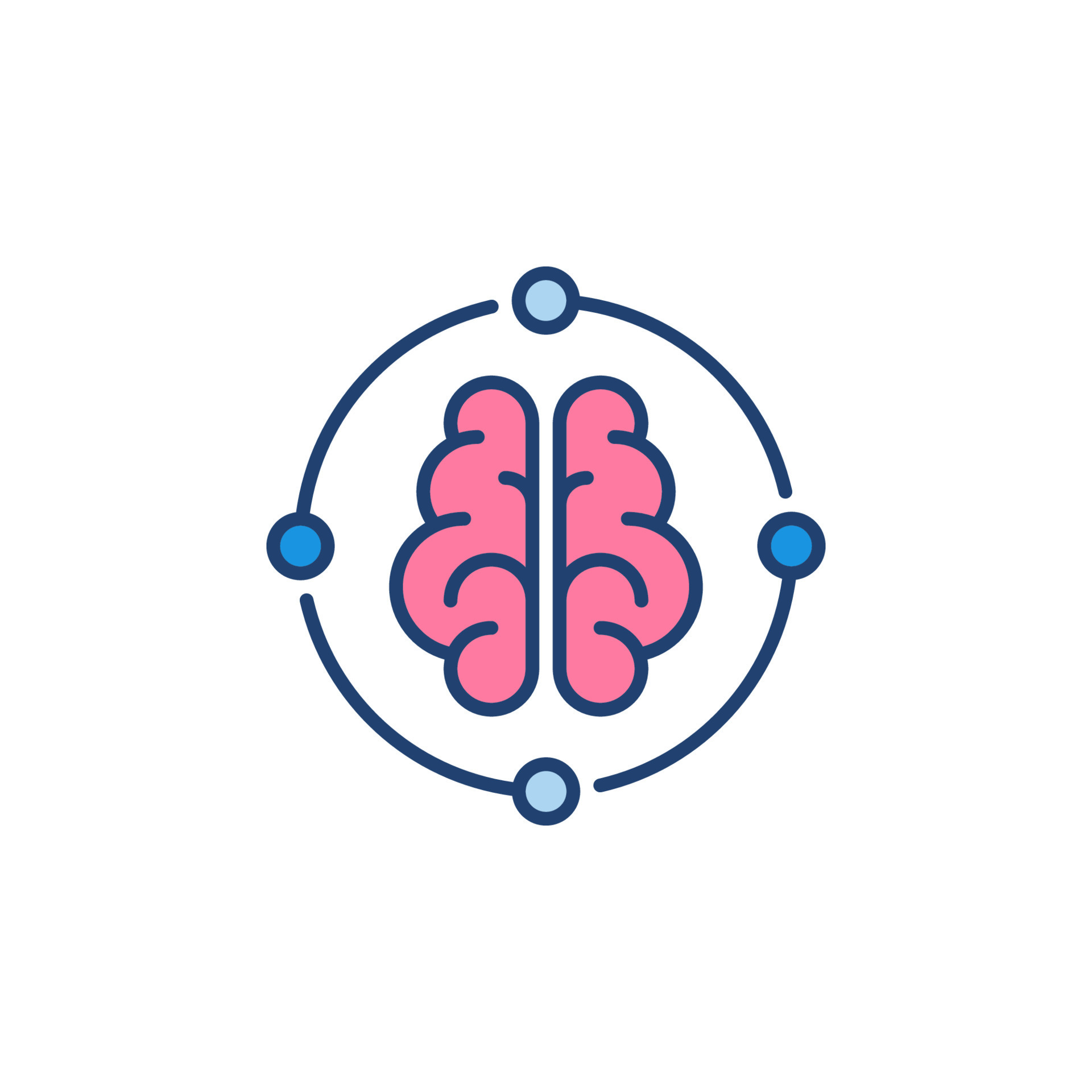 AI Brain Neural Network Vector Concept Round Colored Icon 12777464