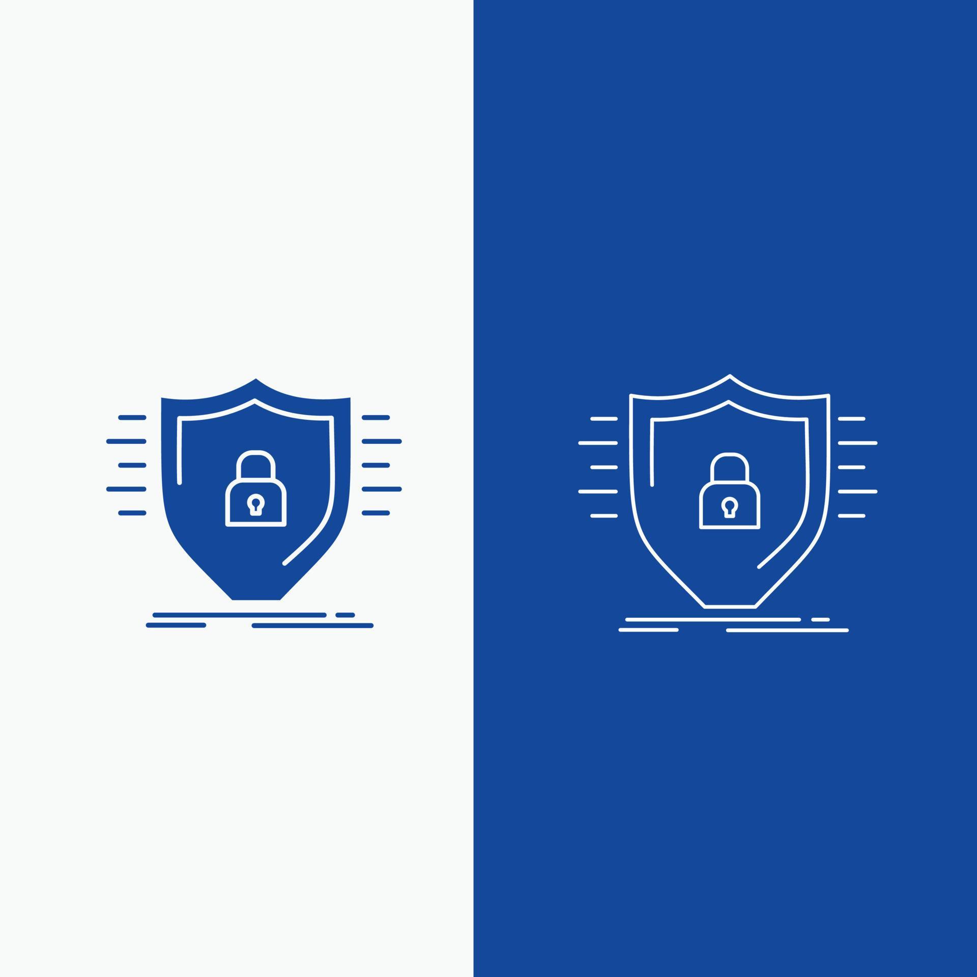 Defence Firewall Protection Safety Shield Line And Glyph Web Button