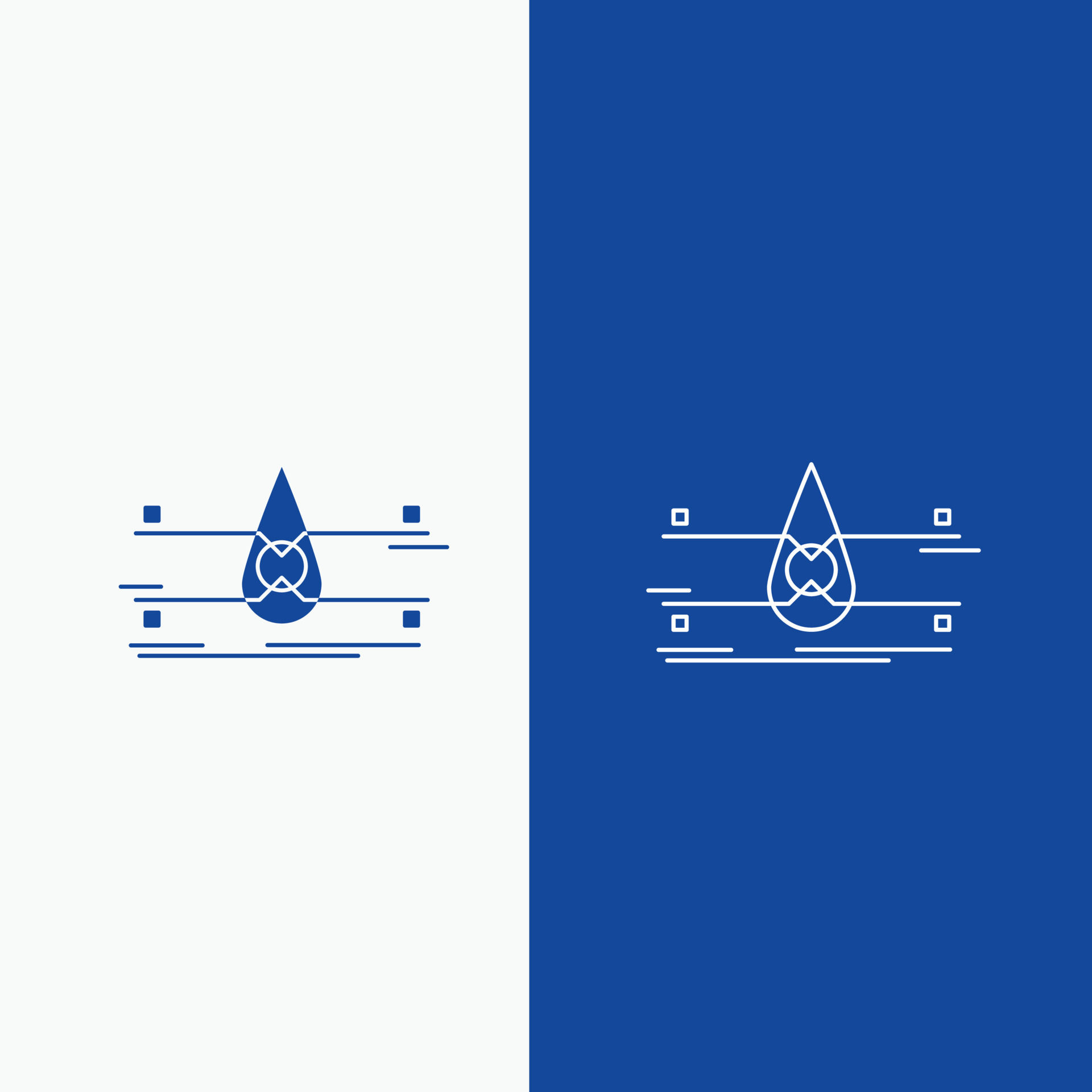 Water Monitoring Clean Safety Smart City Line And Glyph Web Button