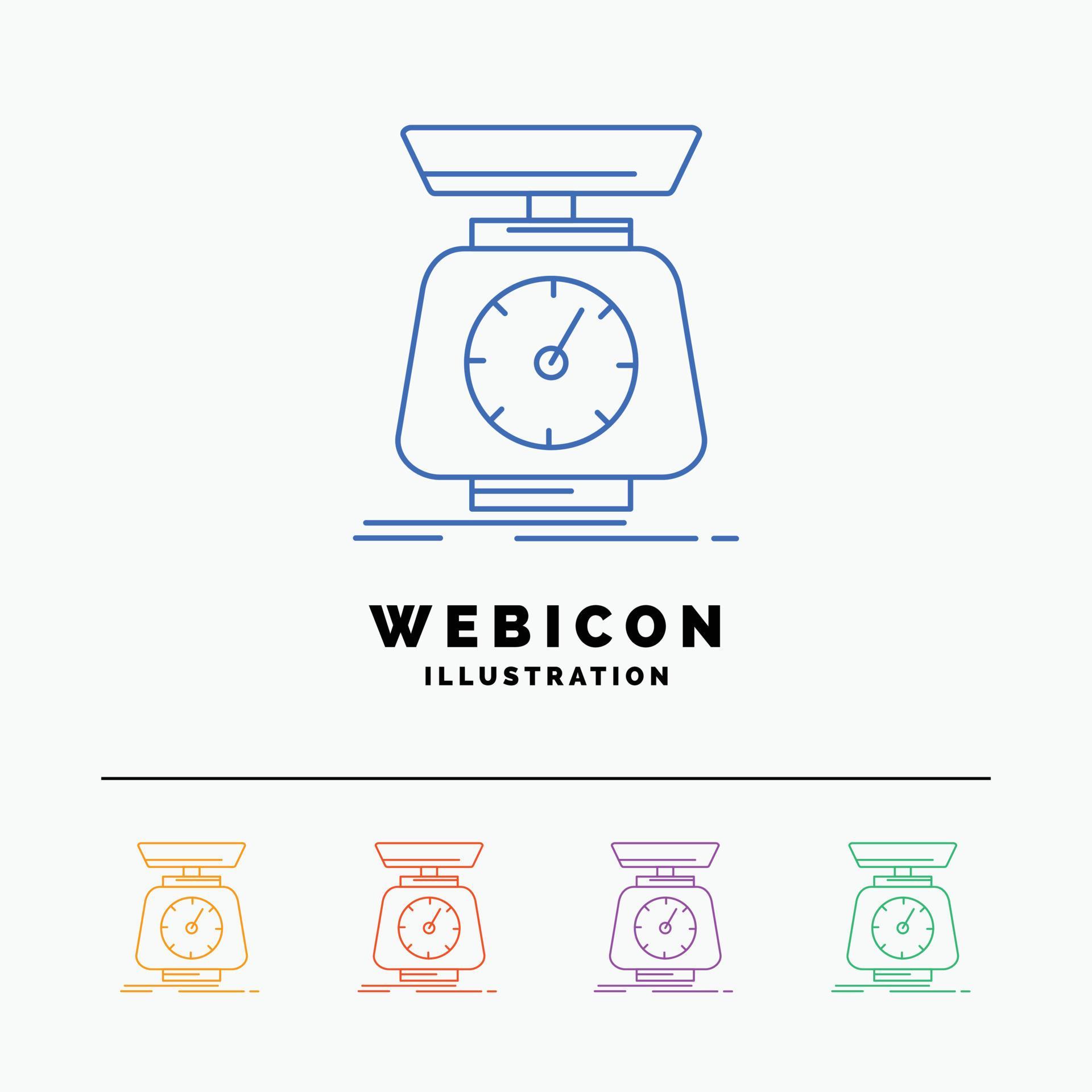 Implementation Mass Scale Scales Volume 5 Color Line Web Icon