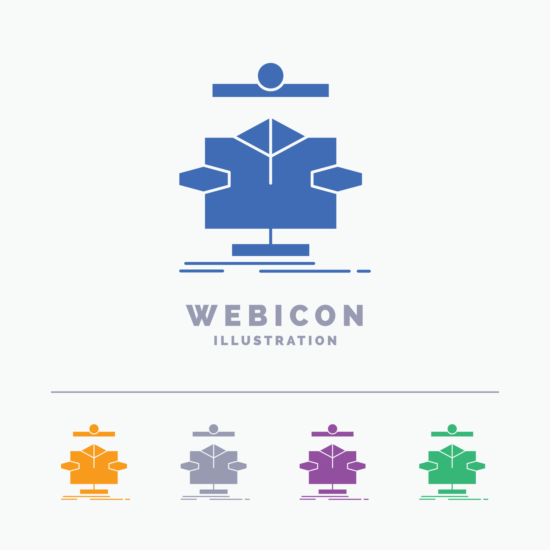 Algorithm Chart Data Diagram Flow Color Glyph Web Icon Template Isolated On White Vector