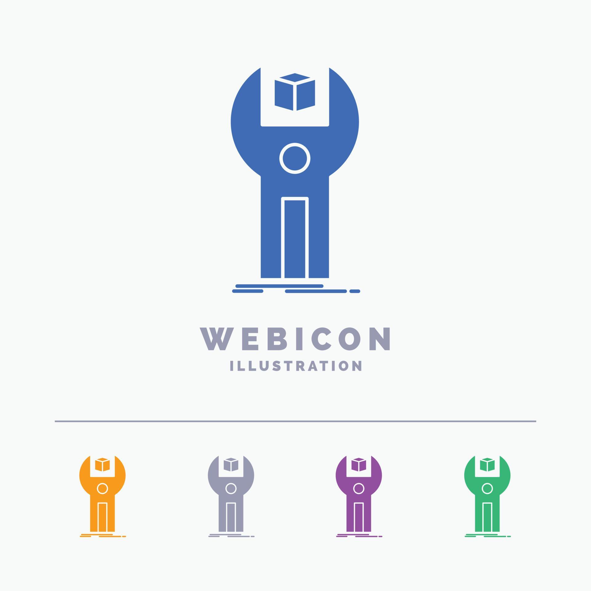 SDK App Development Kit Programming 5 Color Glyph Web Icon Template