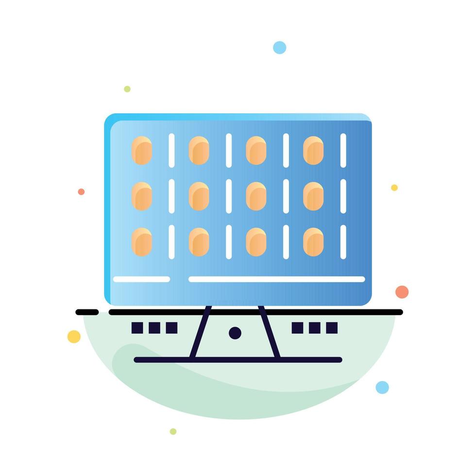 Web Computer Computing Server Abstract Flat Color Icon Template