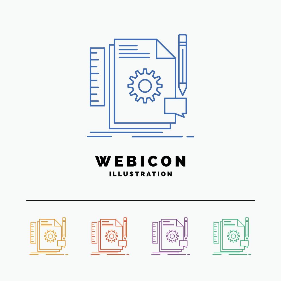 Creative Design Develop Feedback Support 5 Color Line Web Icon