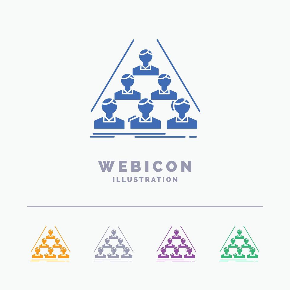 Team Build Structure Business Meeting 5 Color Glyph Web Icon